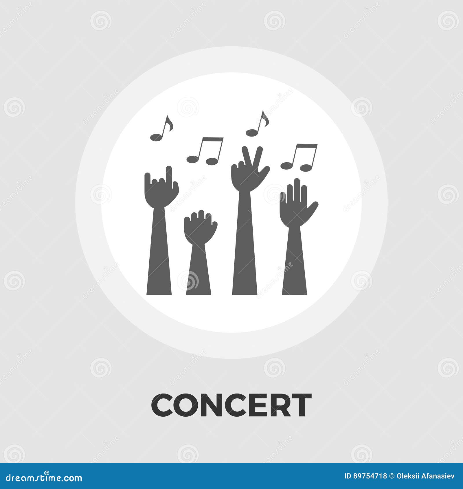 Concert flat icon stock vector. Illustration of music - 89754718