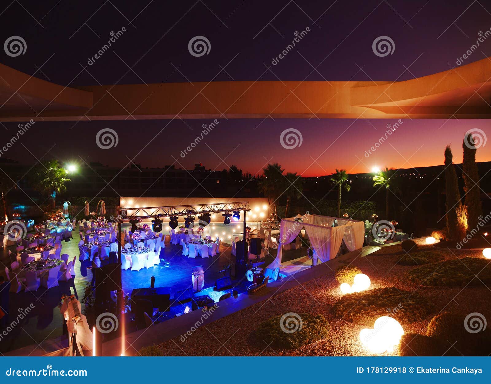 Concert Frame on Wedding Celebration Luxury Restaurant Stock Photo ...