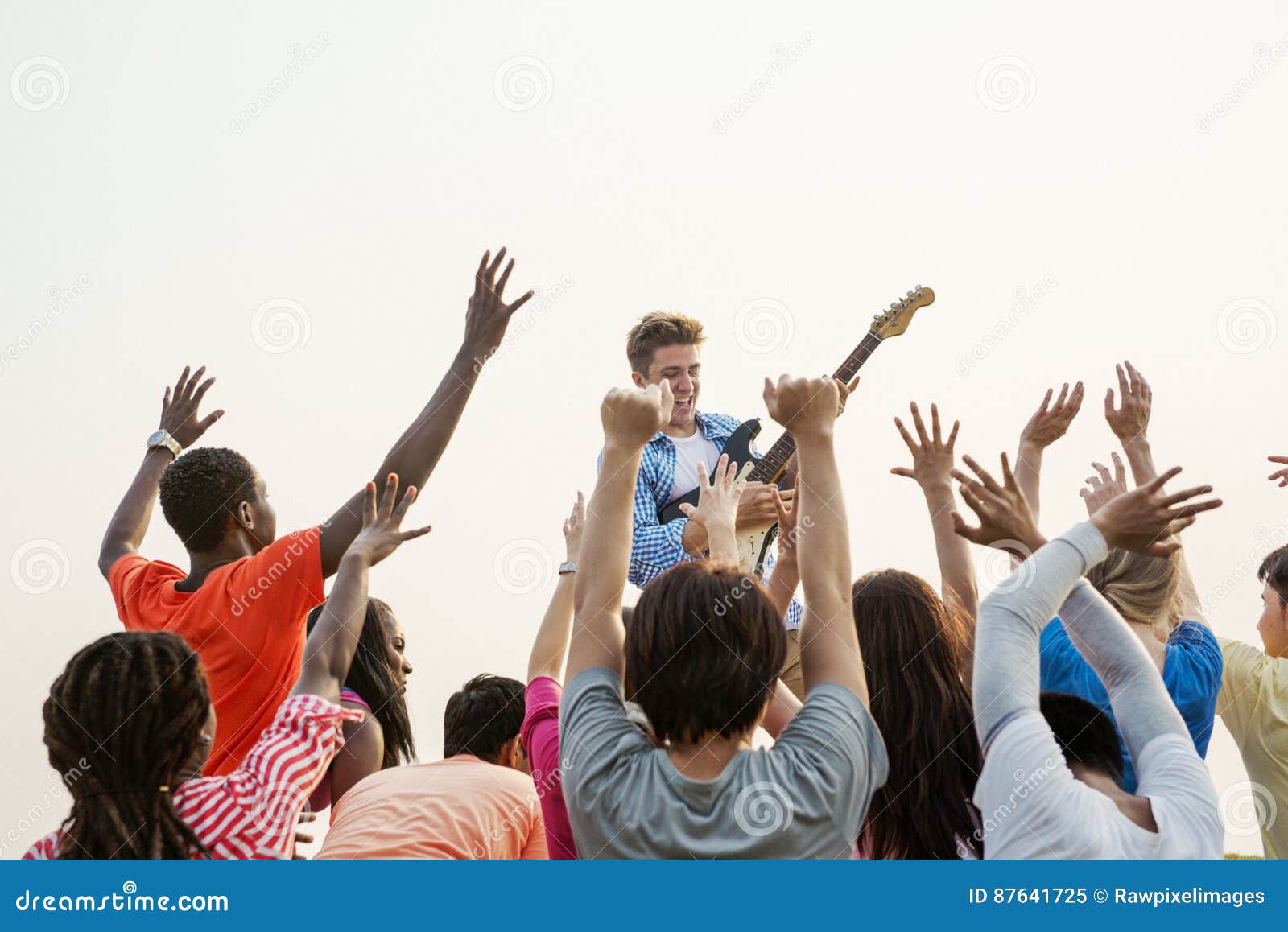 Concert Guitar Joyful Happy Gathering Group Concept Stock Image - Image ...