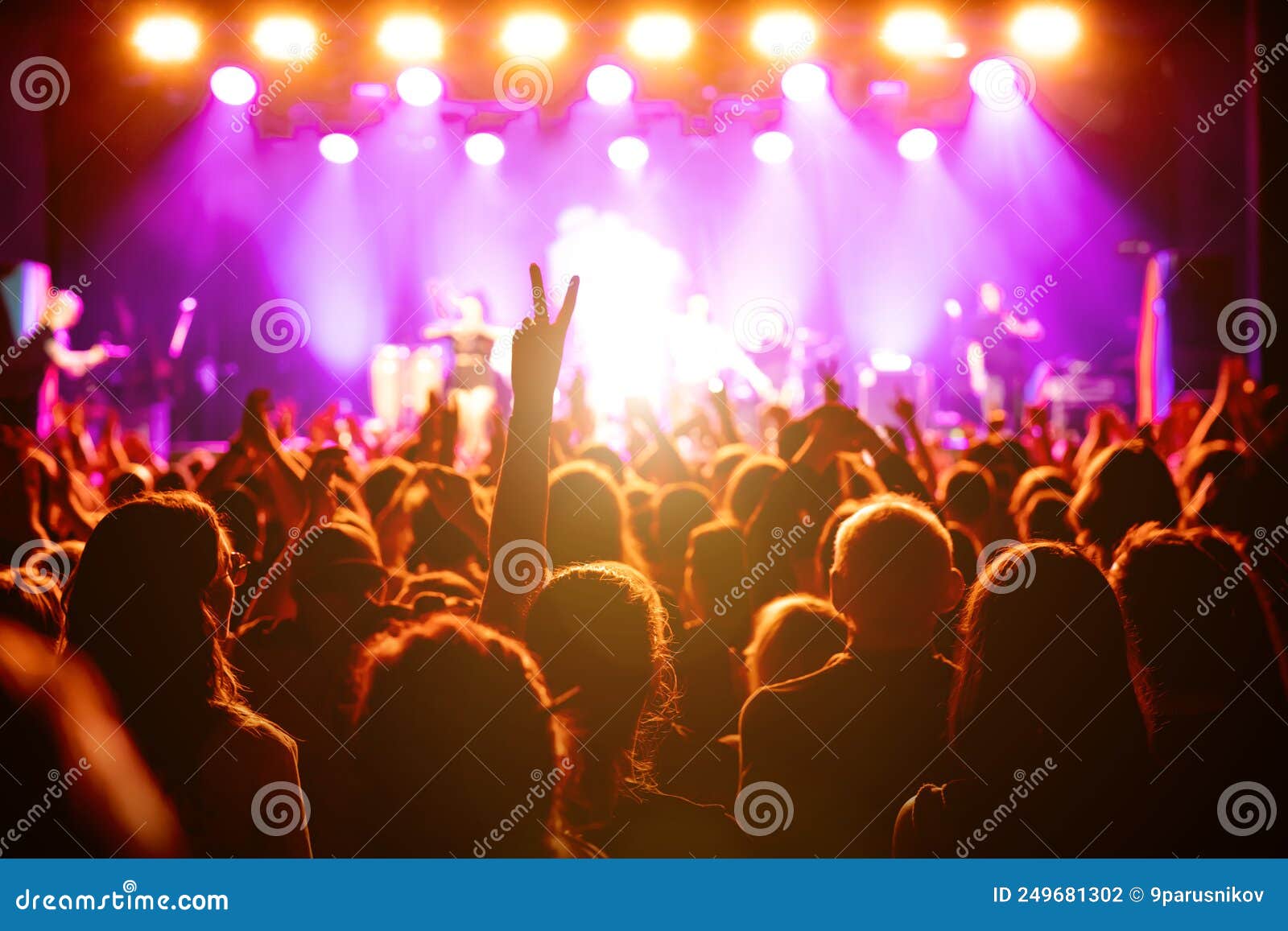 Concert Hall. a Crowd of Spectators in Front of the Stage. Stock Photo ...