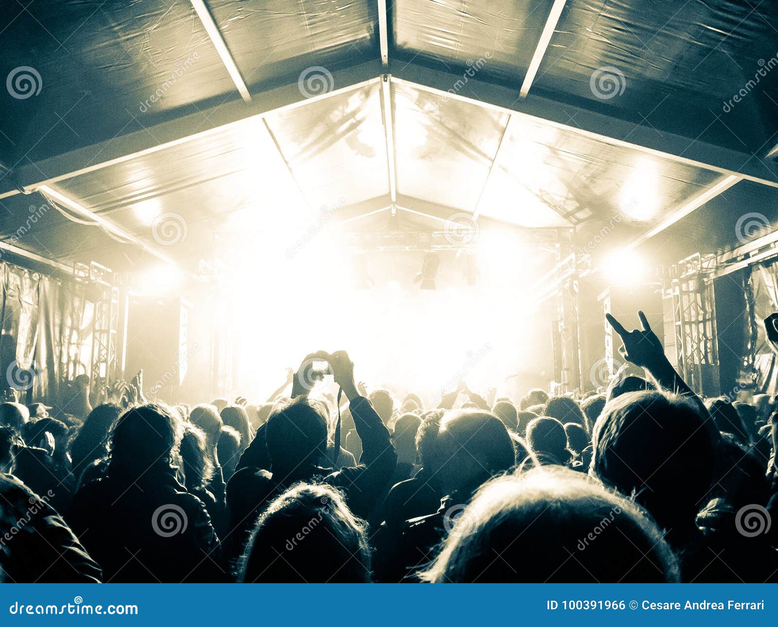Concert Crowd in Front of Stage Lights Editorial Photo - Image of live ...