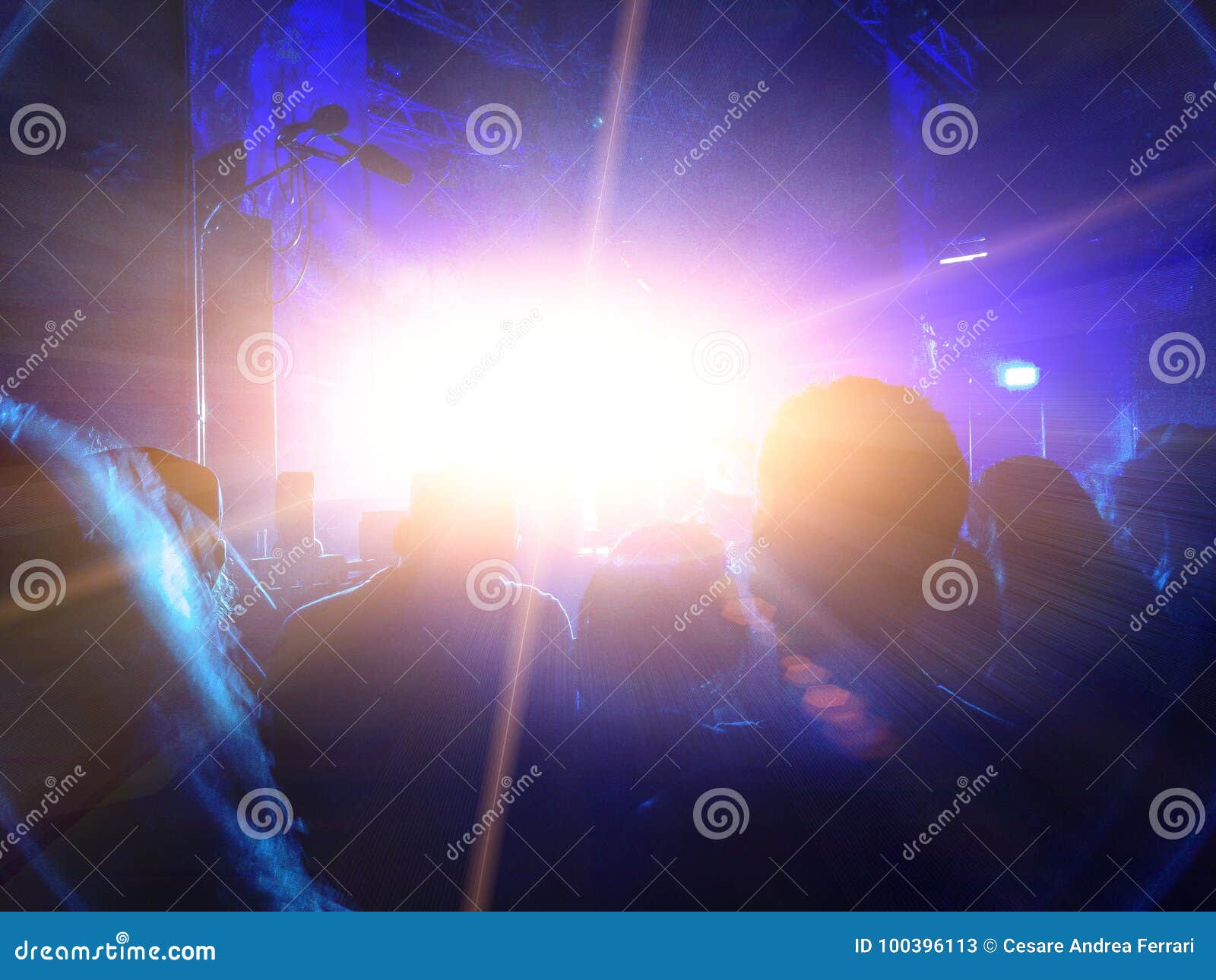 Concert Crowd in Front of Stage Lights Editorial Stock Photo - Image of ...