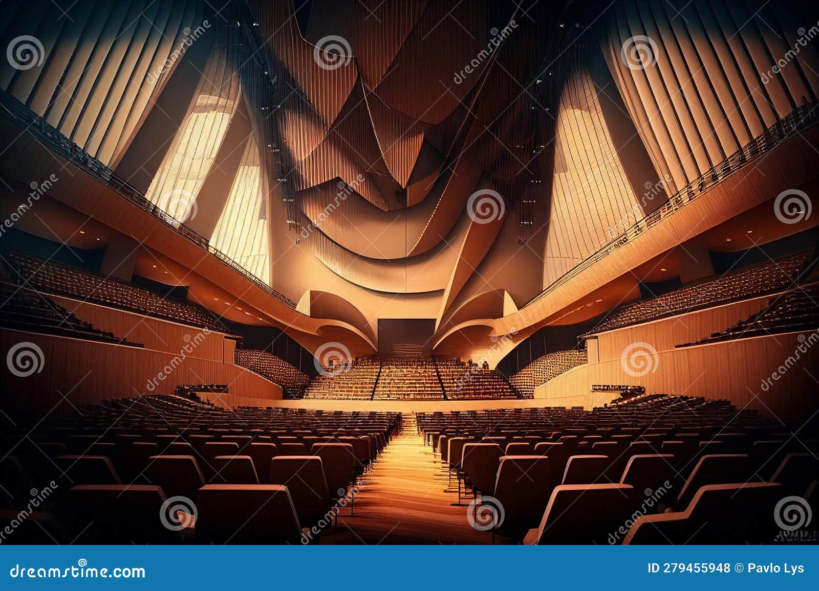 Concert Hall Inside. AI Generated Stock Illustration - Illustration of ...