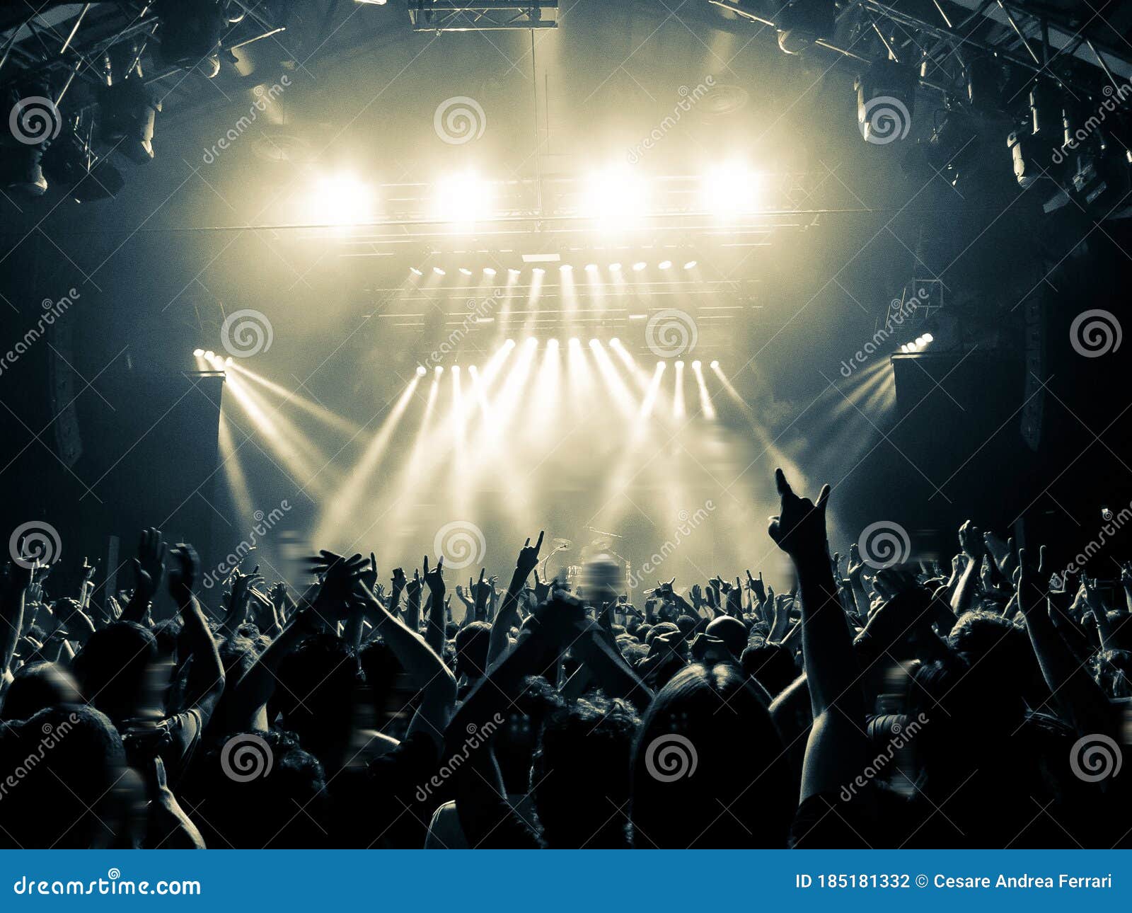 Concert Hall with People Clapping a Band Stage Editorial Photography ...