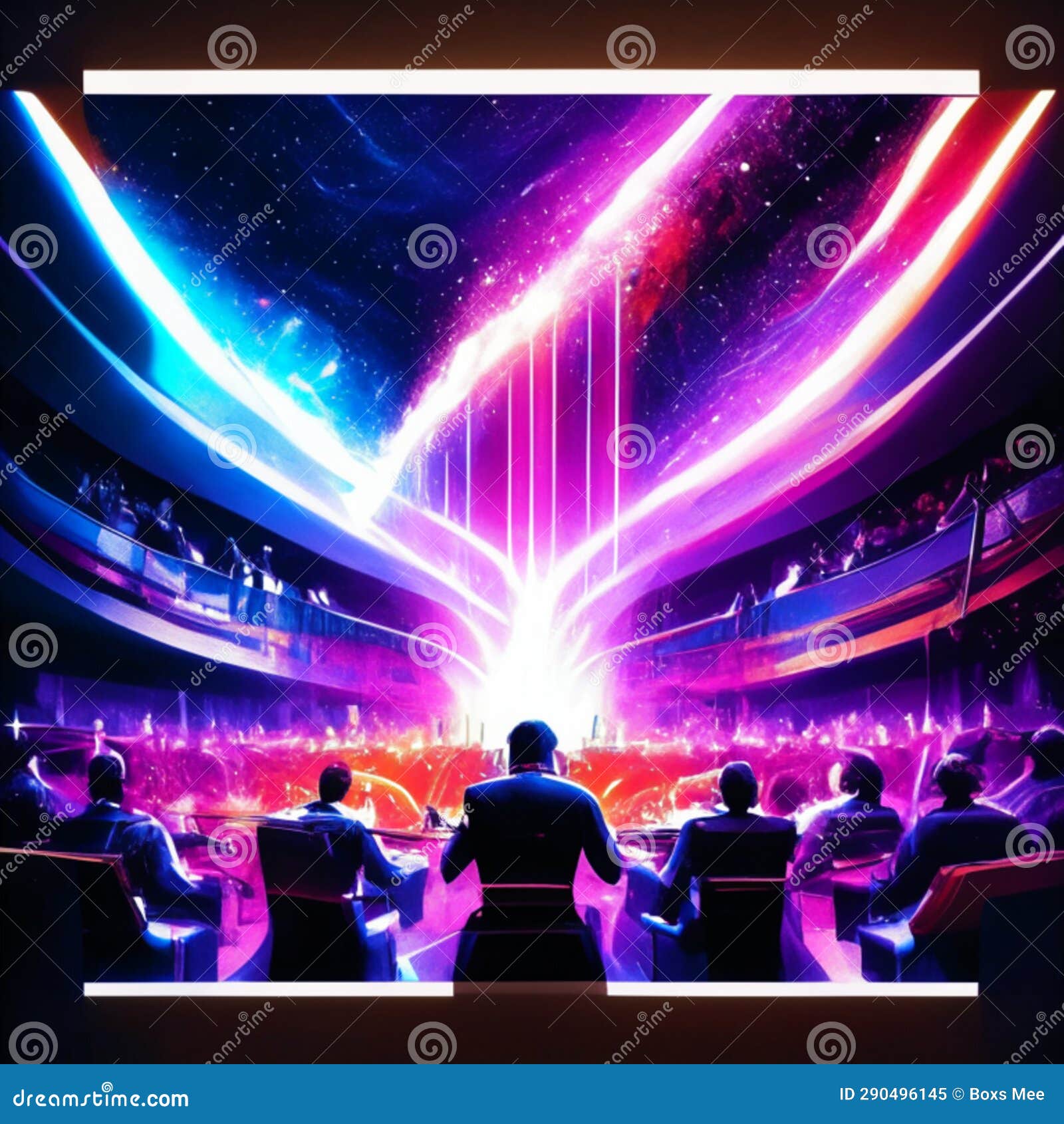 Concert Hall with People in Front of the Stage. 3d Rendering AI ...