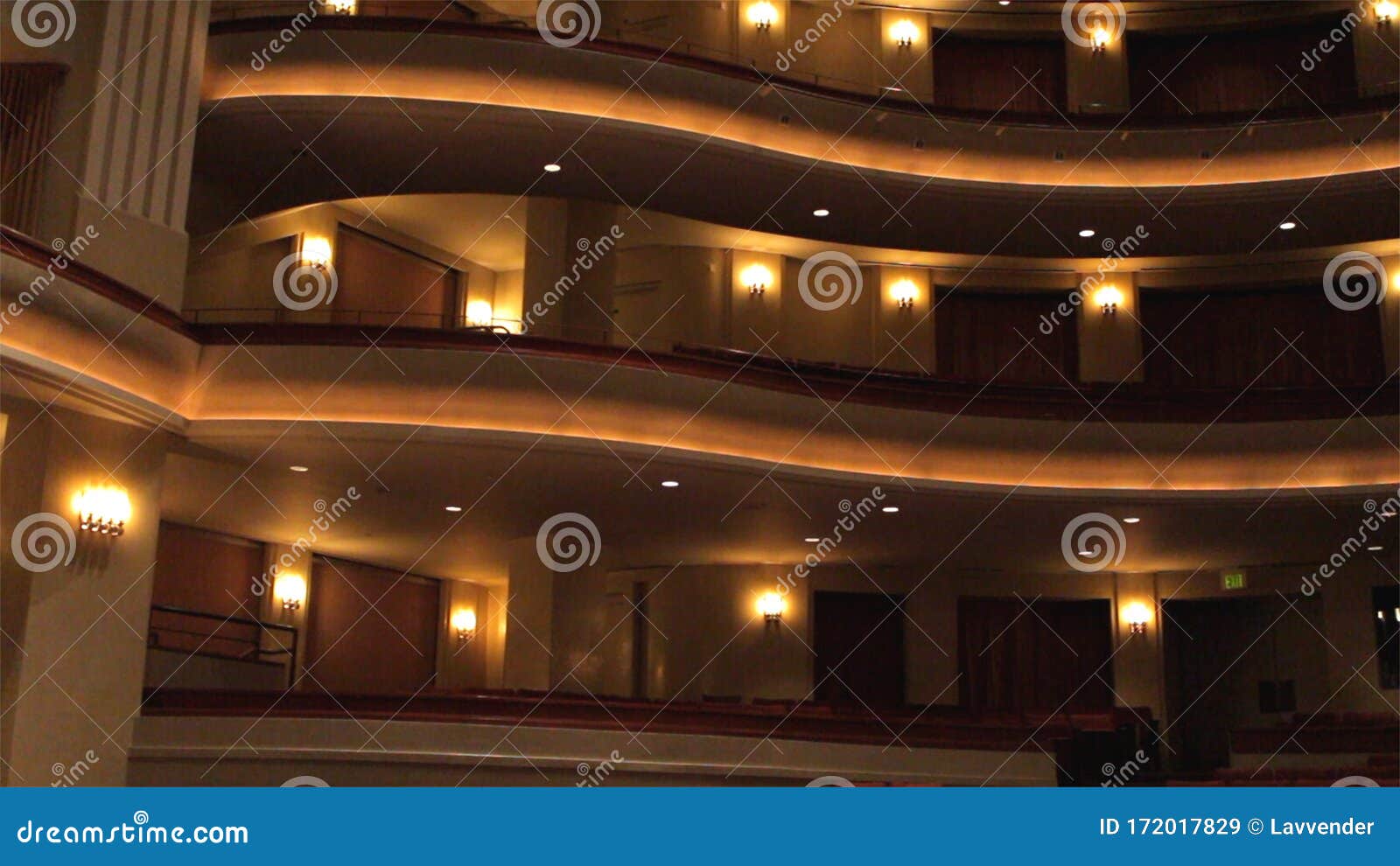 Concert Hall Stalls with Upper Circles Stock Image - Image of stalls ...