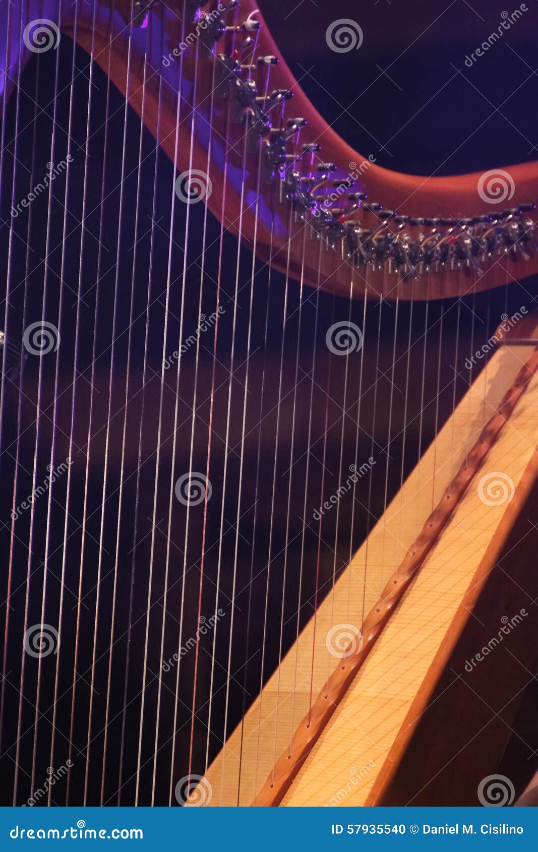 Concert Harp. close up. stock photo. Image of culture - 57935540