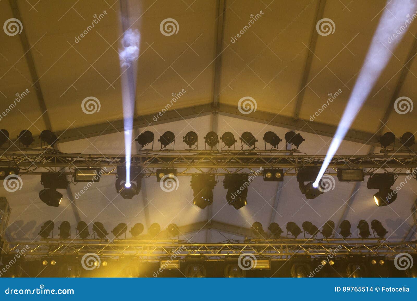 Concert light spotlights stock photo. Image of dark, color - 89765514