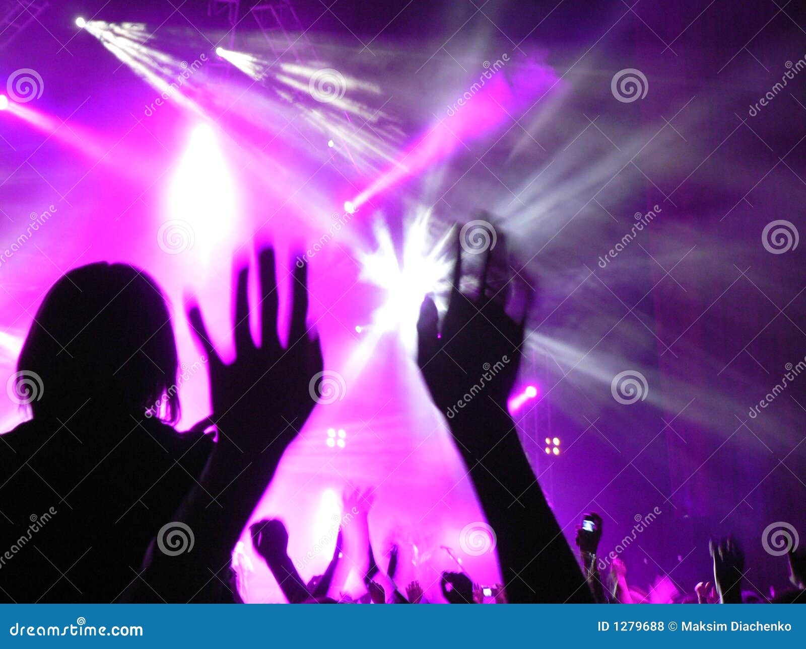 Concert lights stock photo. Image of reds, black, palms - 1279688