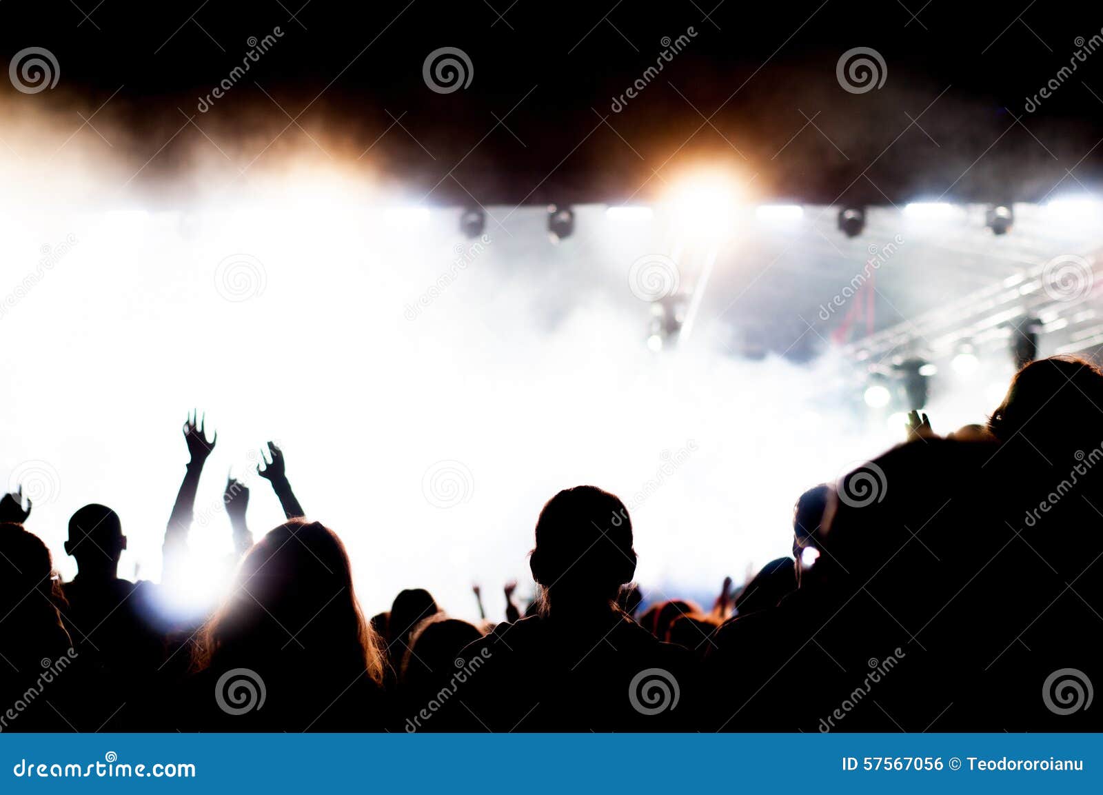 Concert lights and crowd stock photo. Image of festival - 57567056