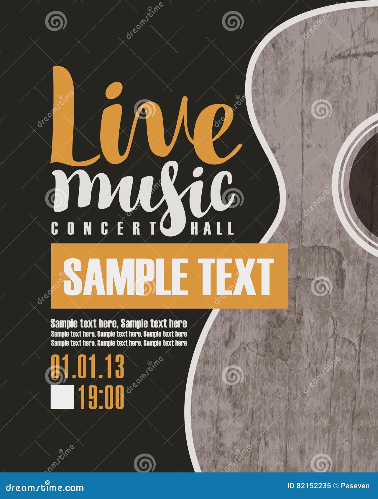 Live Music Microphone Banner Colorful Pop Art Style Modern Musical ...