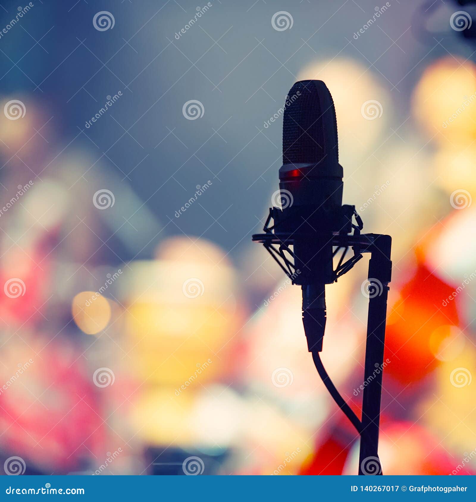 Concert Microphone Close-up On A Black Background Royalty-Free Stock ...