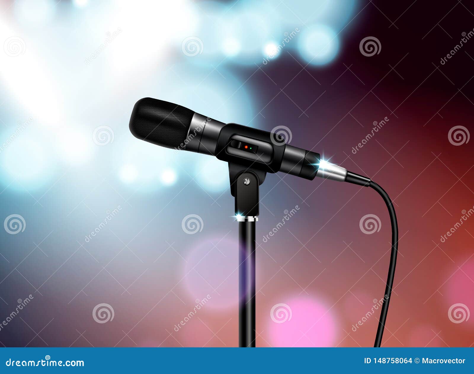 Concert Microphone Blurred Composition Stock Vector - Illustration of ...