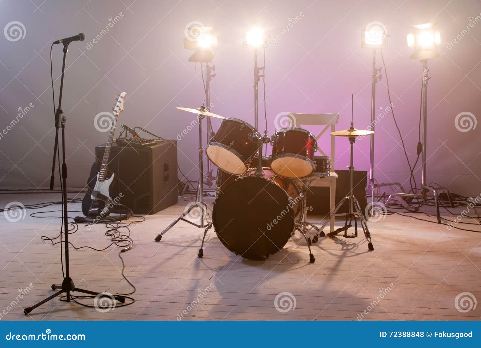 Concert Musical Instruments with a Microphone Stock Photo - Image of ...