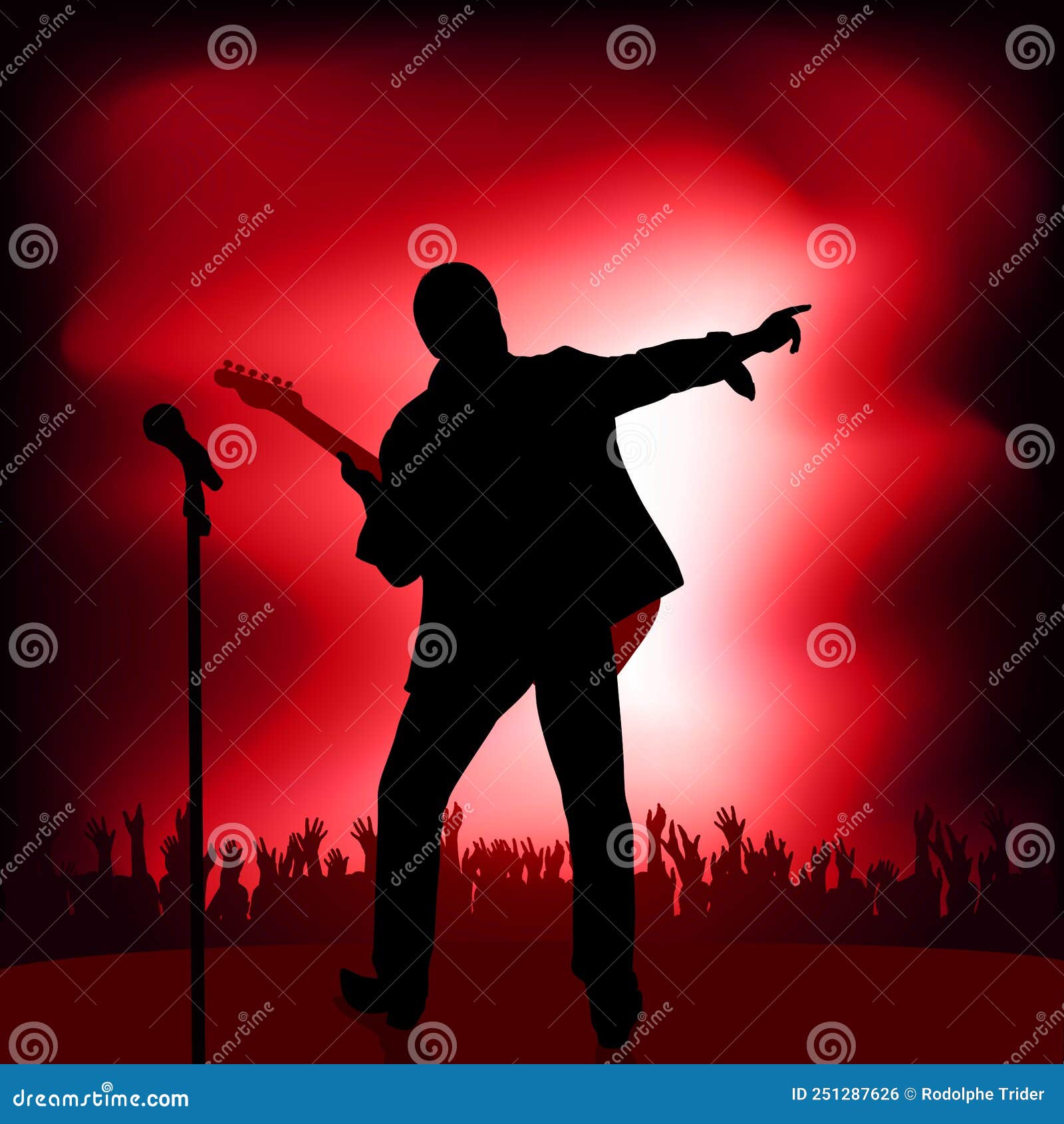 Symbol of the Idol, with a Rock Singer Greeting His Fans. Stock Vector ...