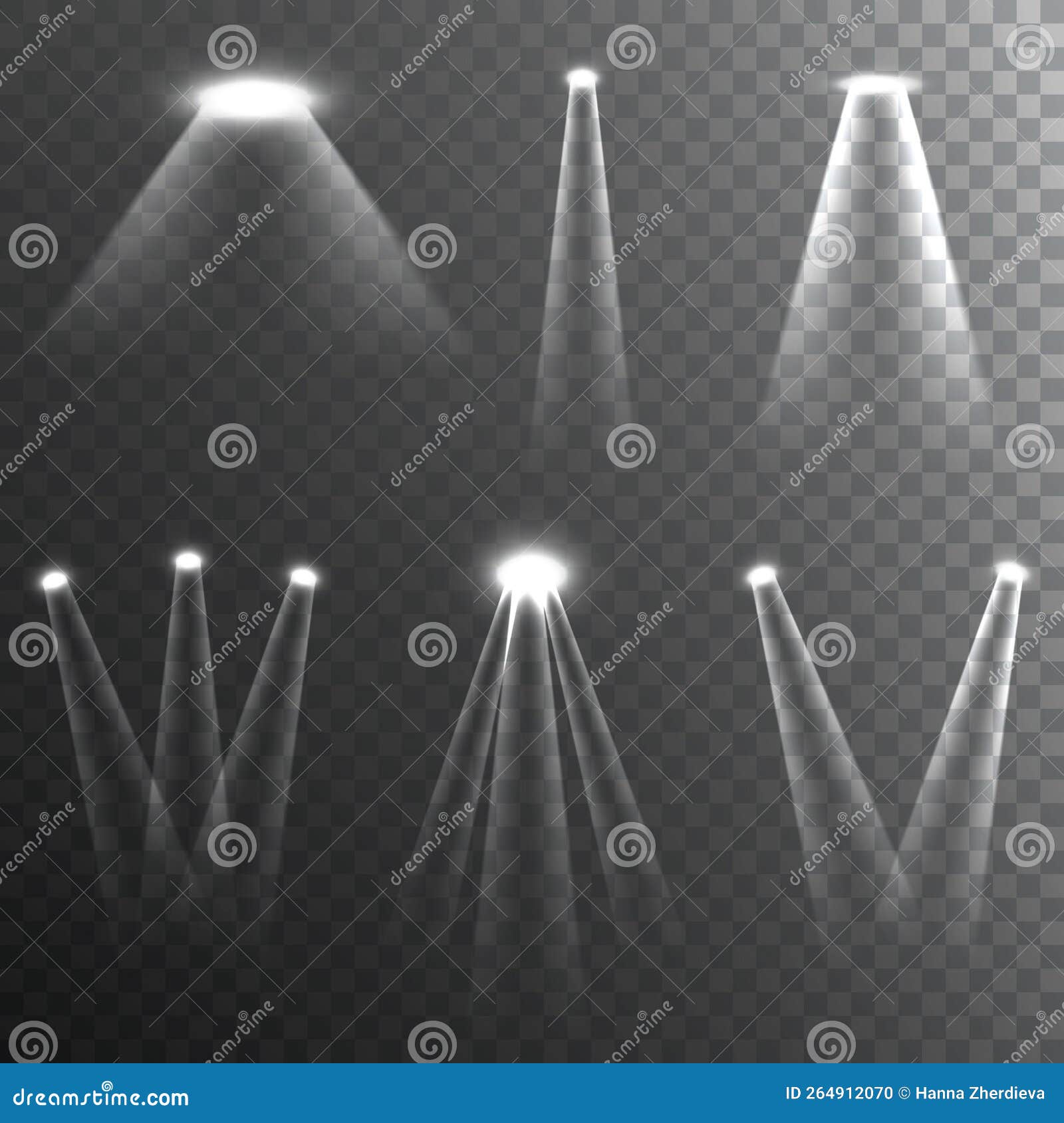 Concert Spotlight with Beam, Illuminated Spotlights for Web Design ...