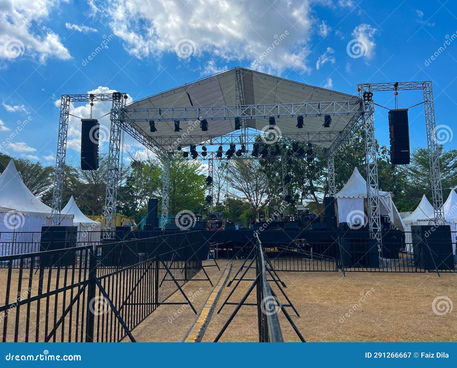 Concert Stage. Empty Concert Stage at an Outdoor Concert without ...