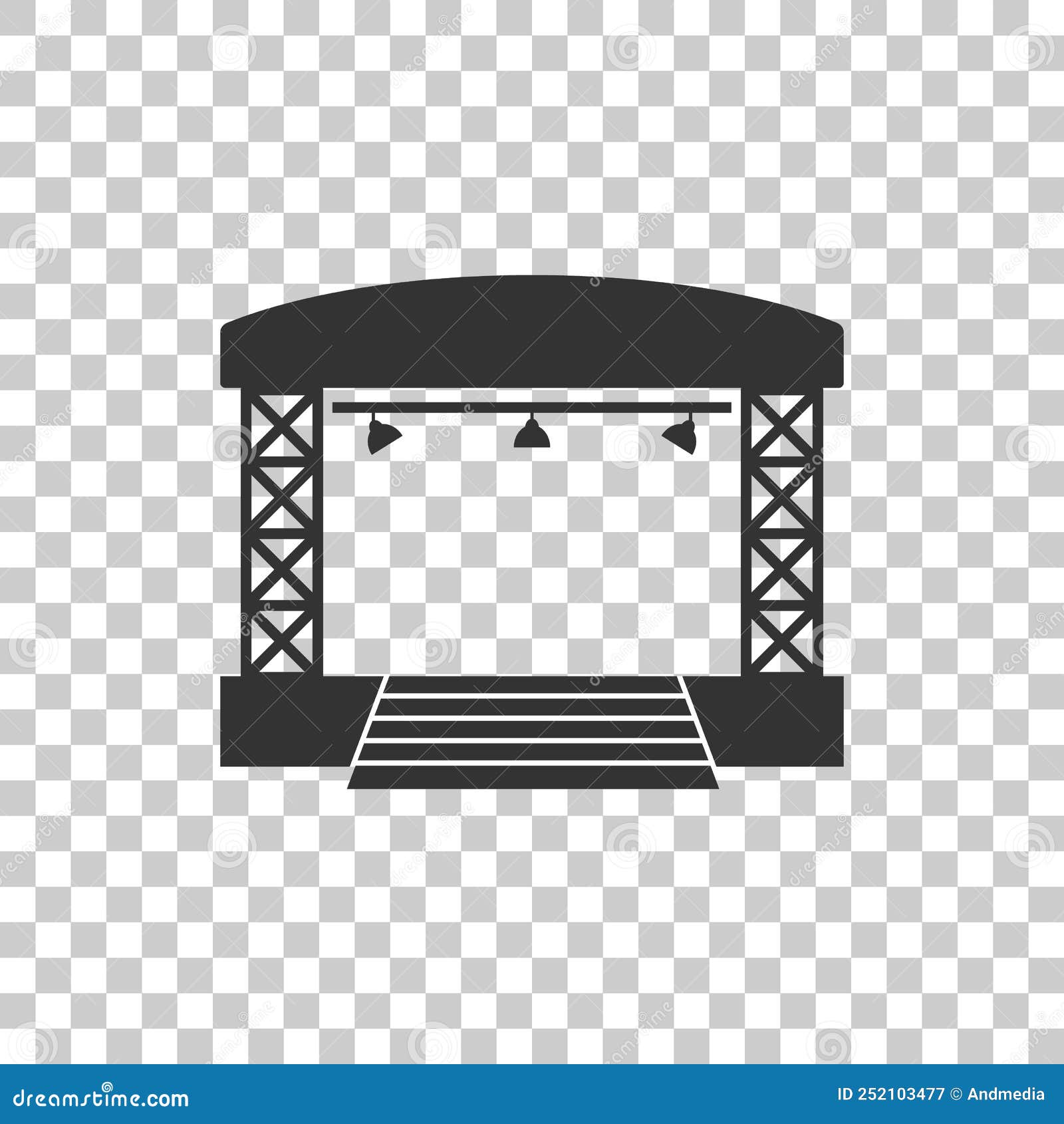 Concert Stage Icon. Scene Isolated on Transparent Background Stock ...