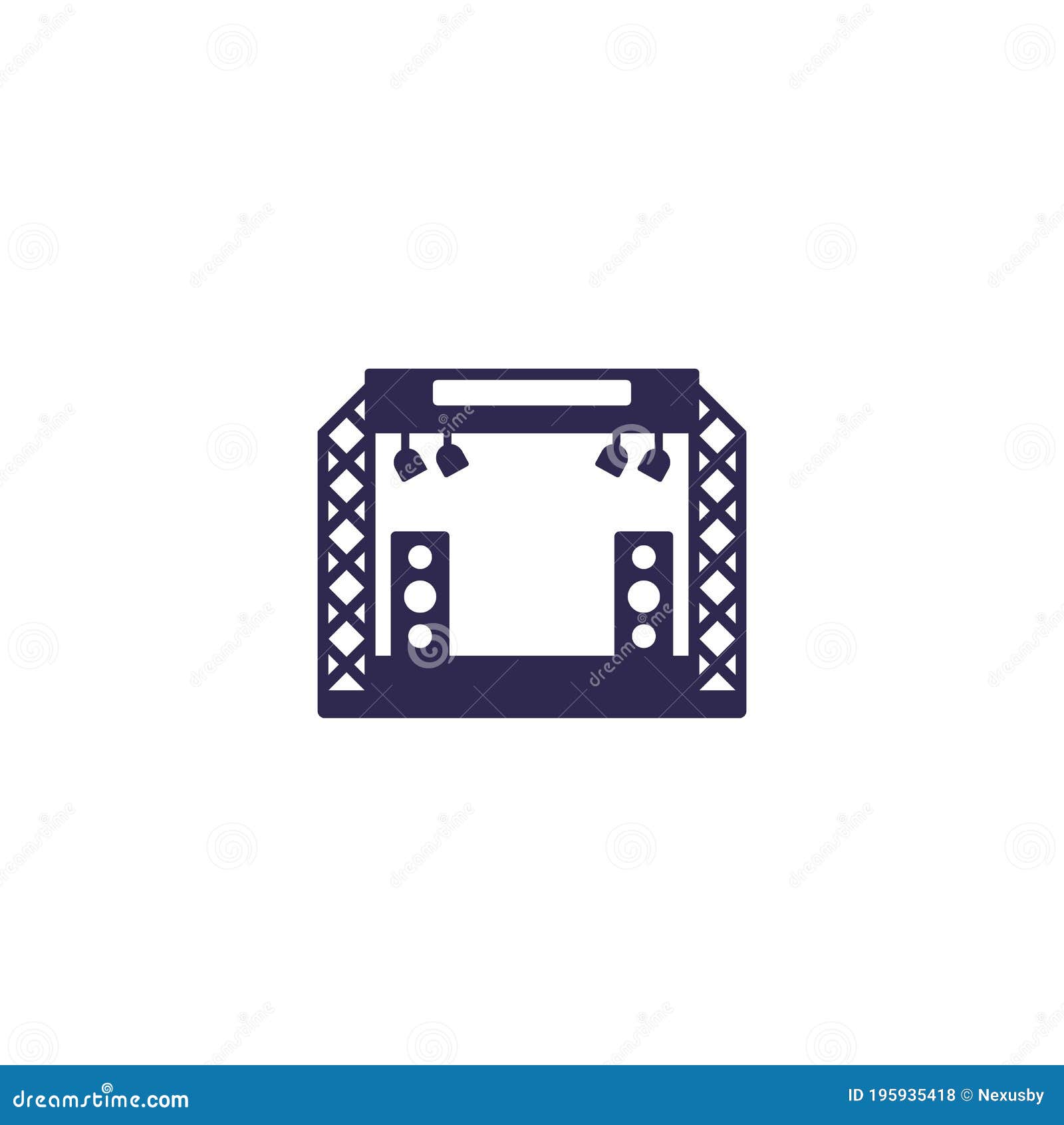 Concert Stage Icon on White Stock Vector - Illustration of ...