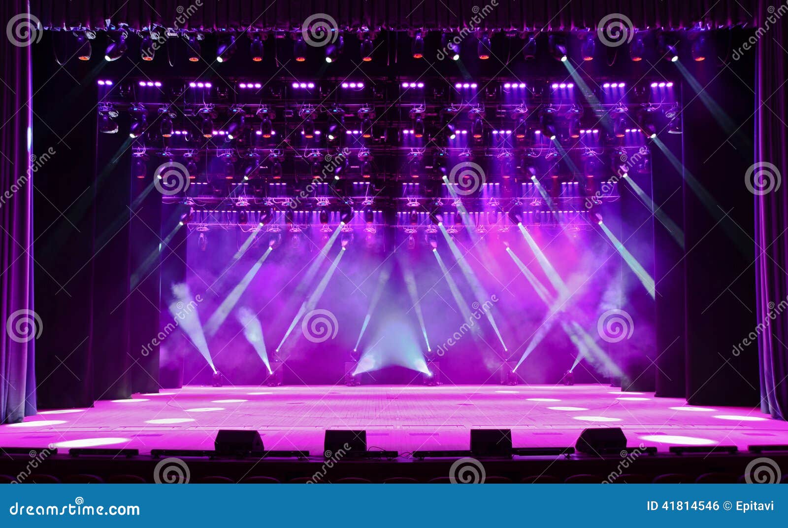 Empty Stage With Lights