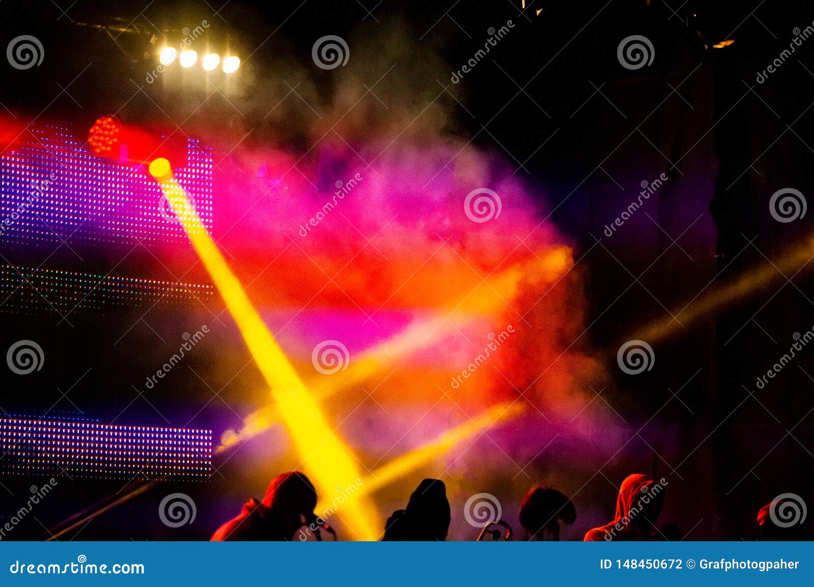 Concert Stage Lighting and Artists Stock Photo - Image of ambient ...