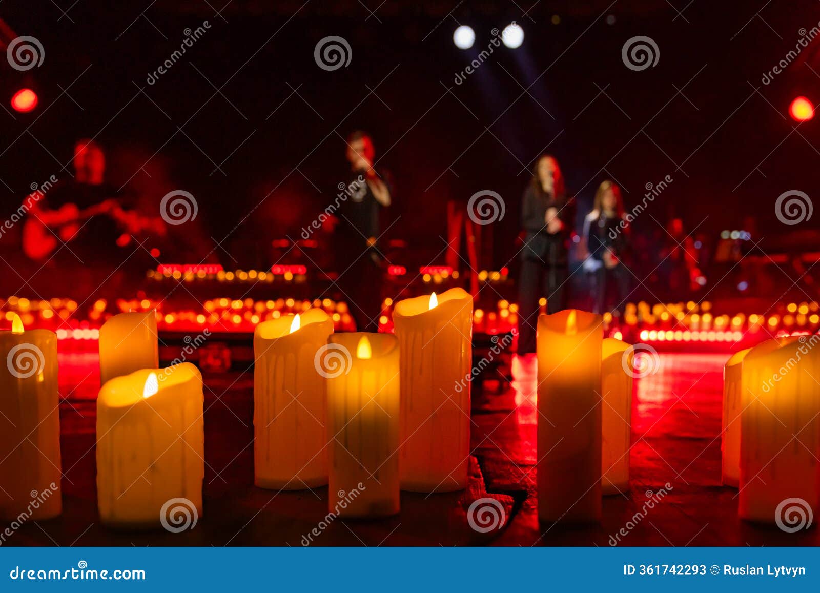Concert Stage with Lots of Candles Stock Image - Image of candles ...