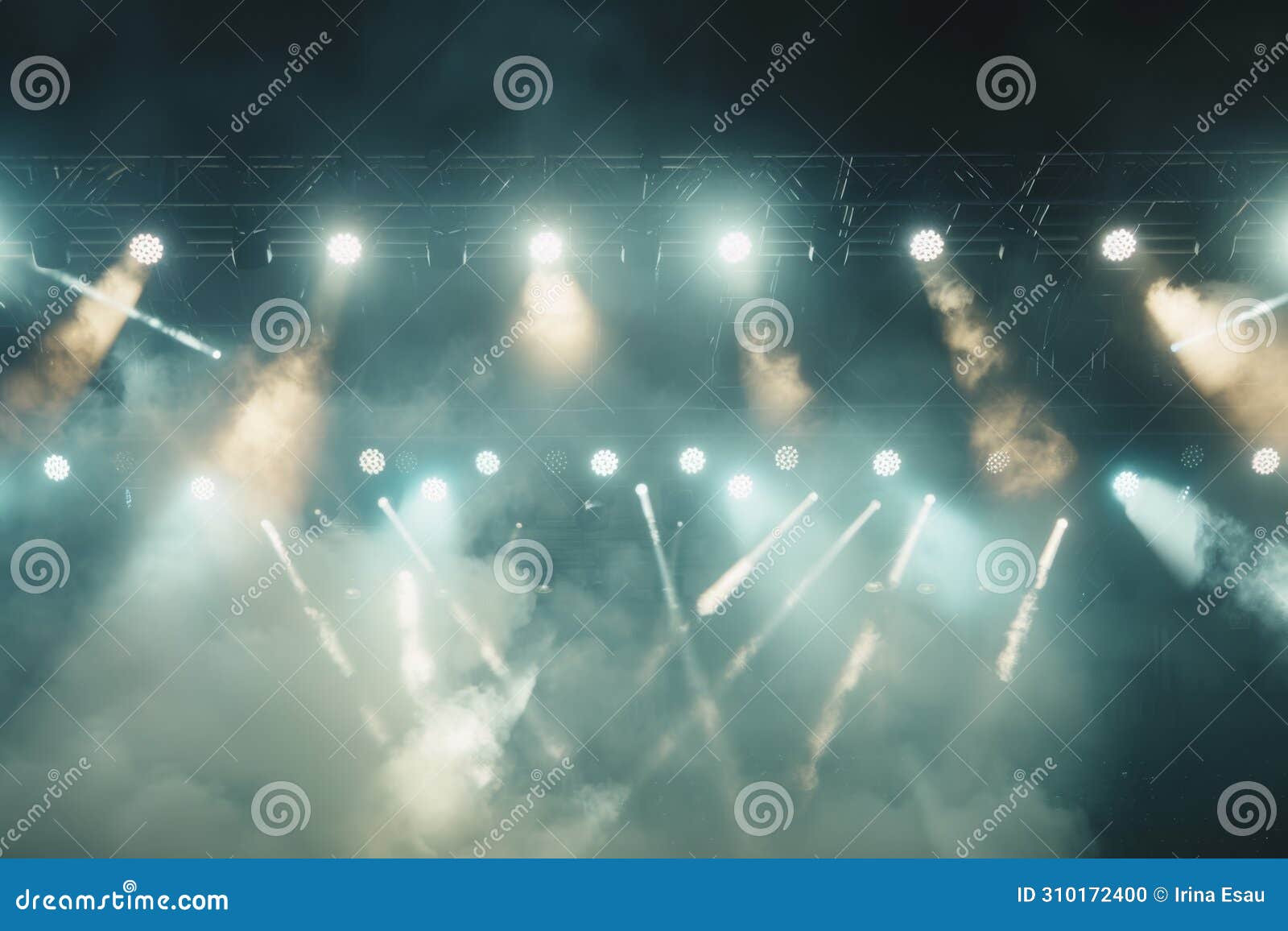 Concert Stage with Smoke and Light Show Stock Photo - Image of festival ...