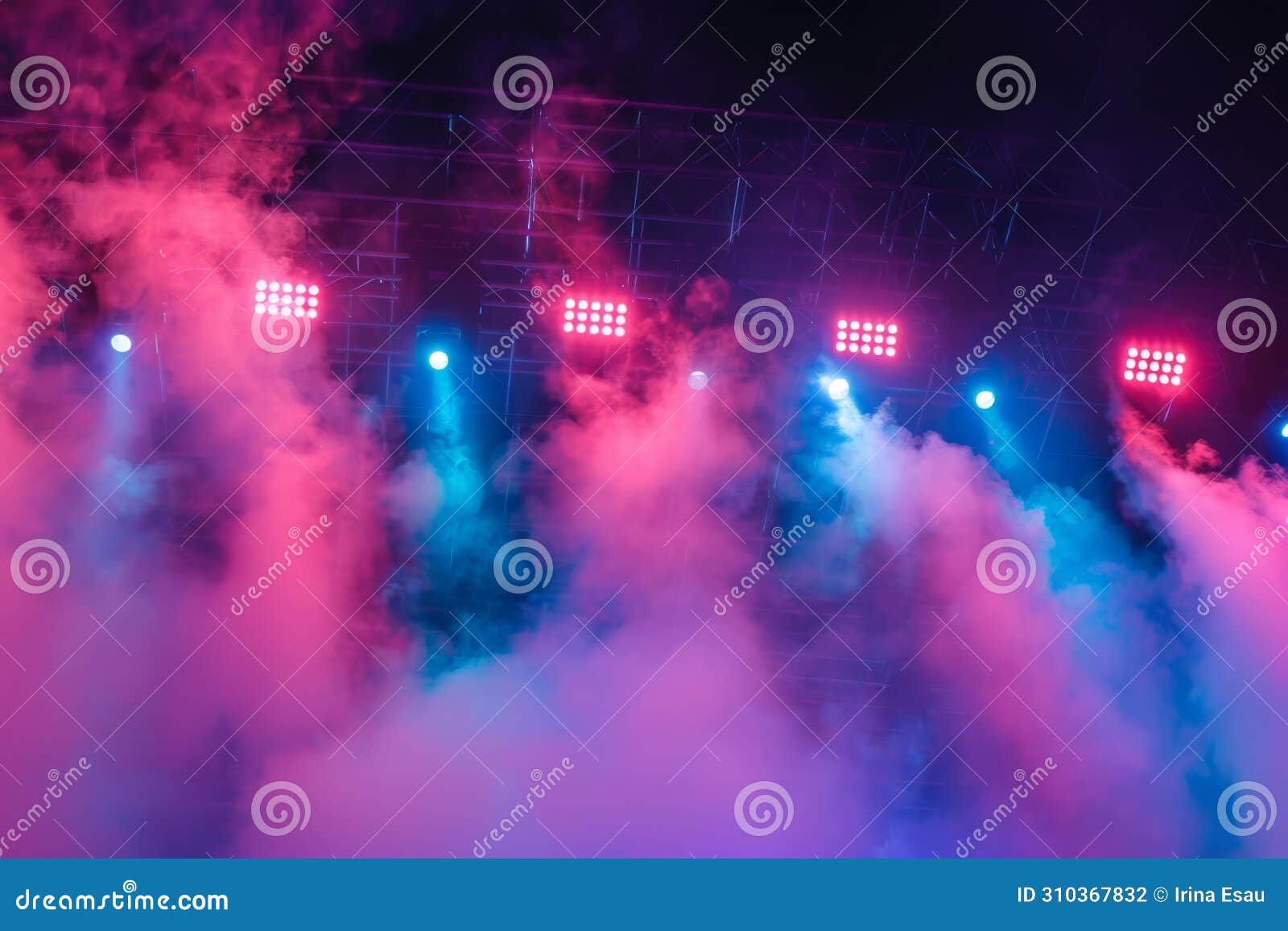 Concert Stage with Smoke and Light Show Stock Photo - Image of club ...