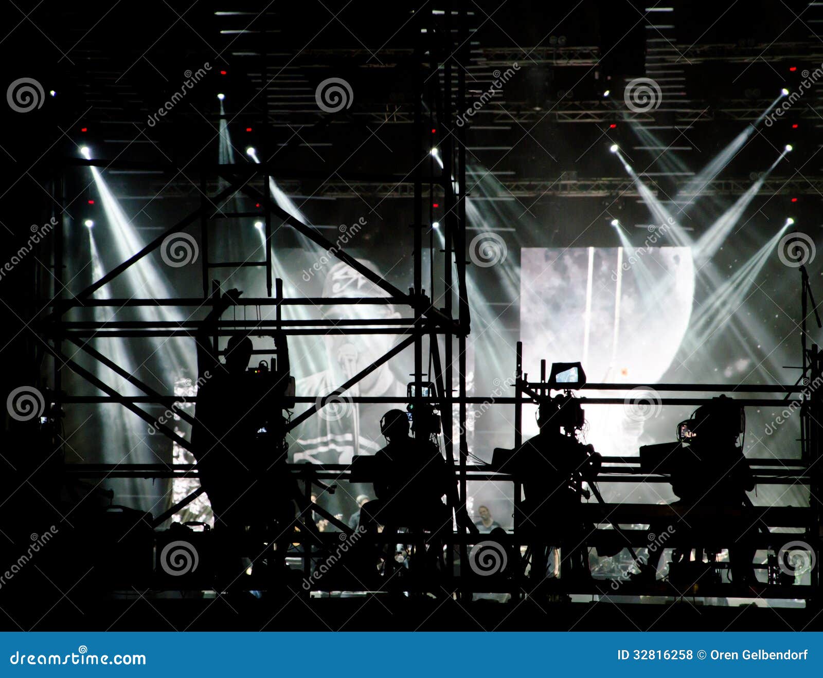 Concert stage workers editorial stock photo. Image of entertainment ...