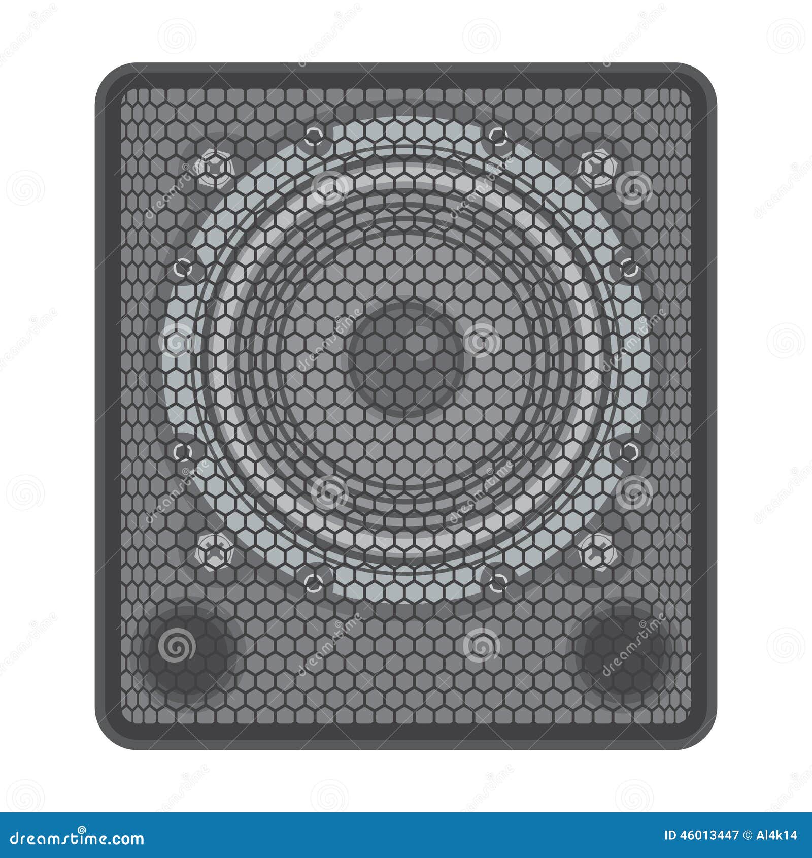Subwoofer Speaker Isometric Icon. 3d Line Art Technical Drawing ...