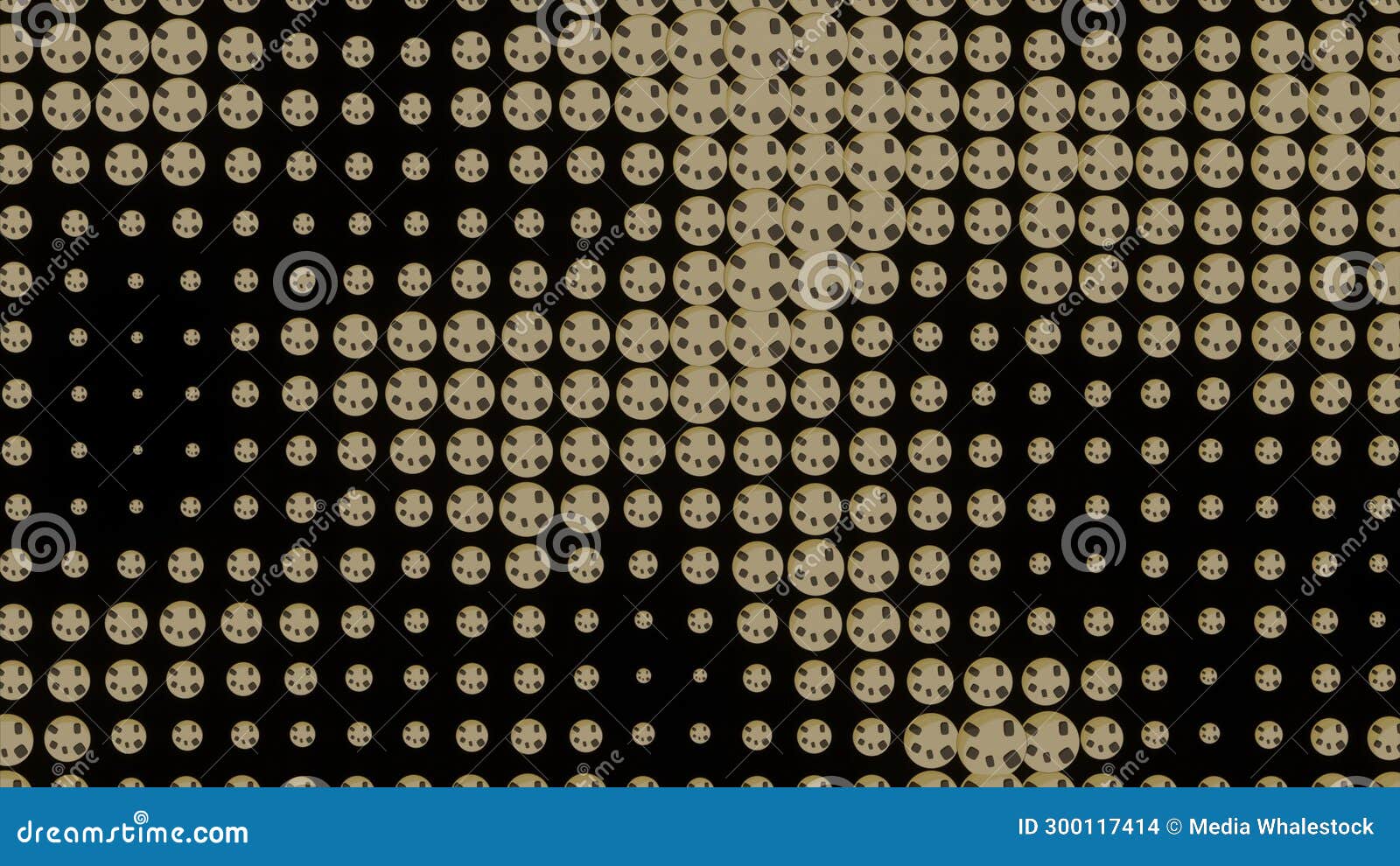 Concert Tiny Round Shaped Elements on a Black Background. Design. Panel ...