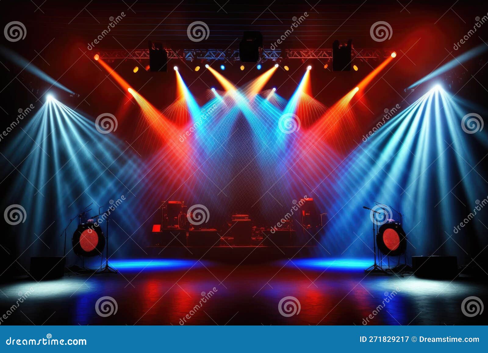 Concerts Blue Stage Lights, Light Show Stock Illustration ...
