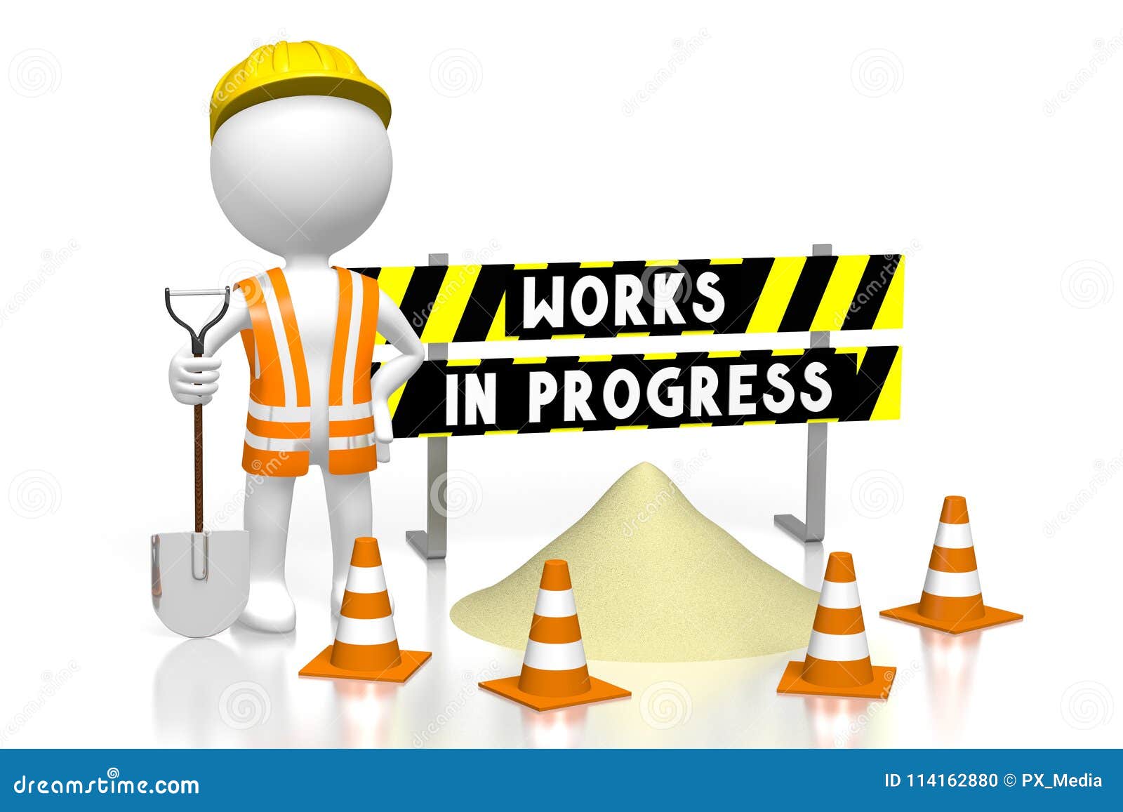 Concetto Dei Lavori in Corso 3D Illustrazione di Stock - Illustrazione ...