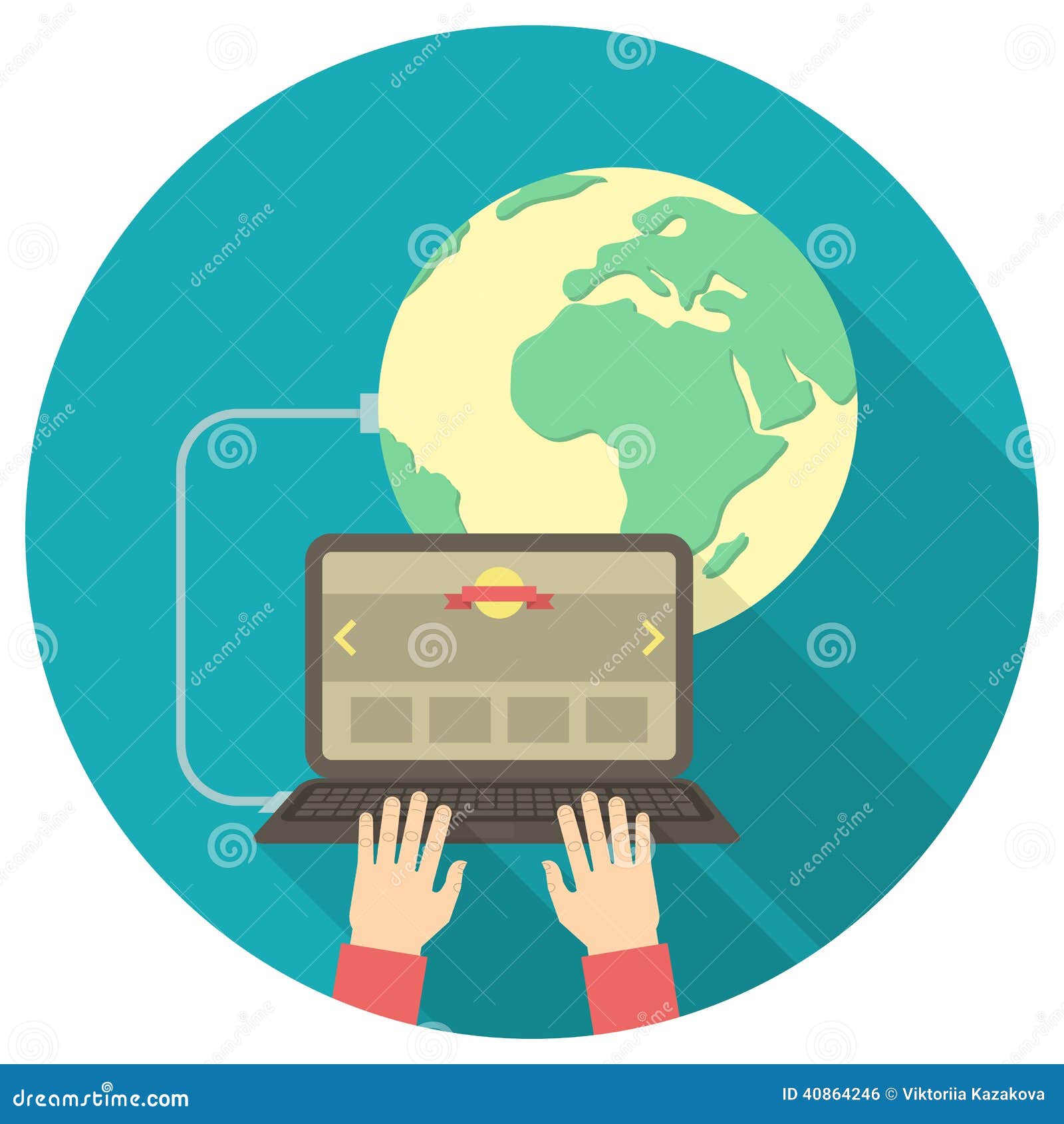 Concetto Del Collegamento a Internet Illustrazione Vettoriale ...