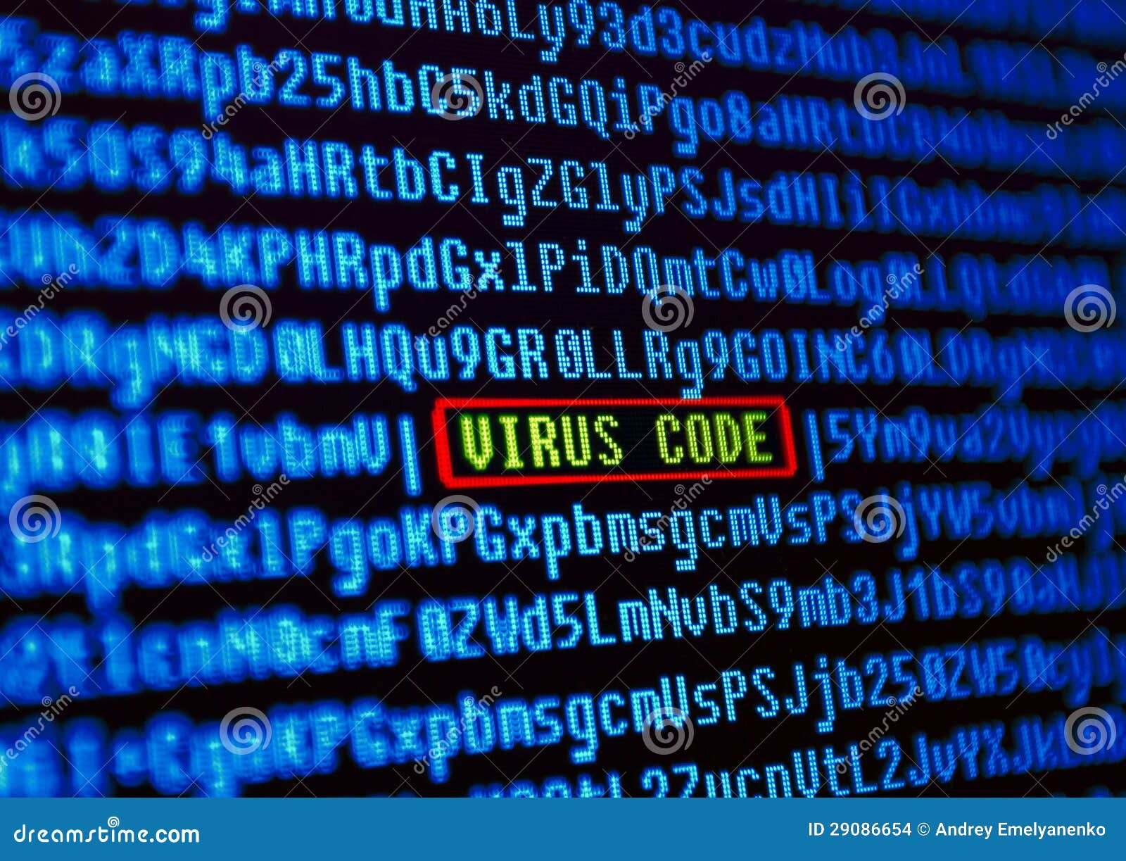 Concetto Del Virus Informatico. Codice Del Virus Fotografia Stock ...