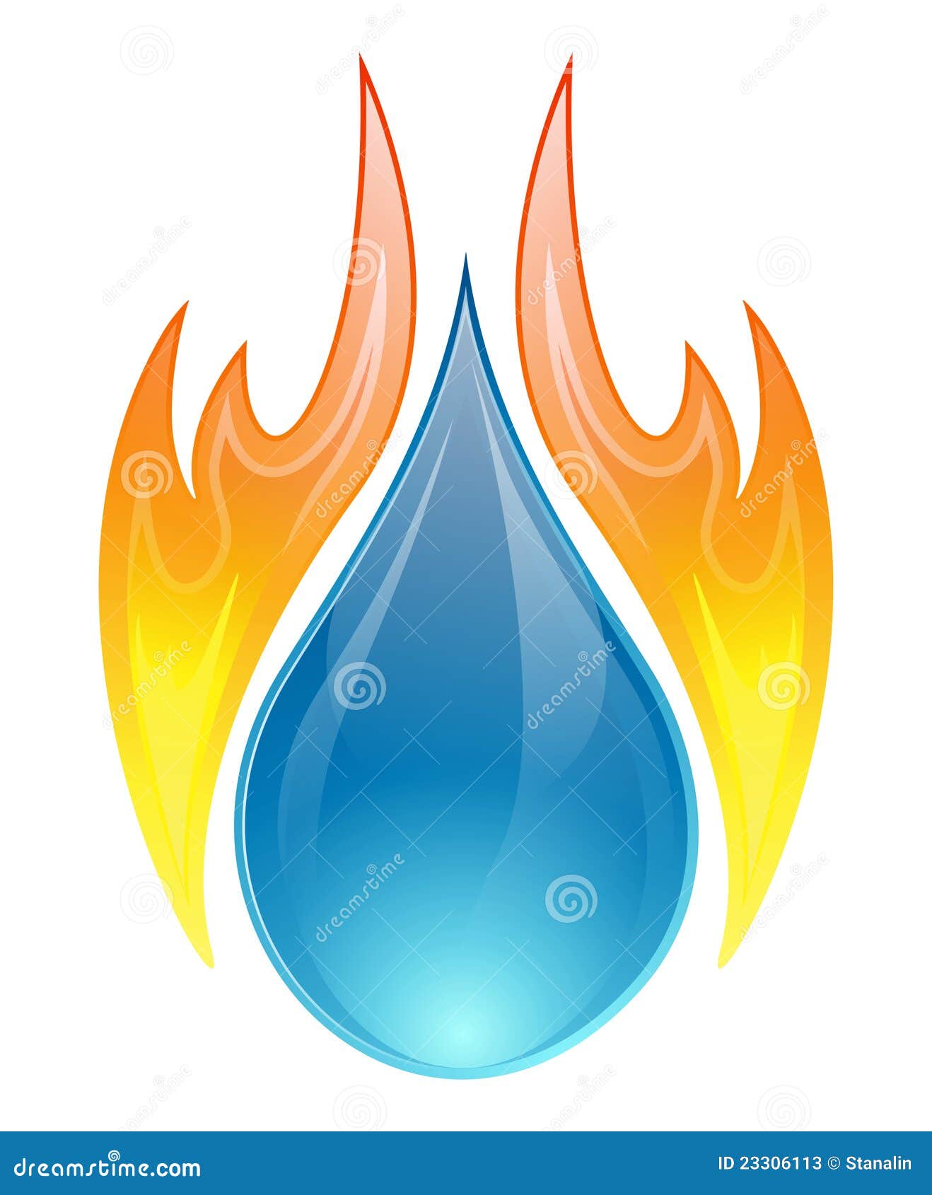 Concetto Dell'acqua E Del Fuoco - Vettore Illustrazione Vettoriale ...