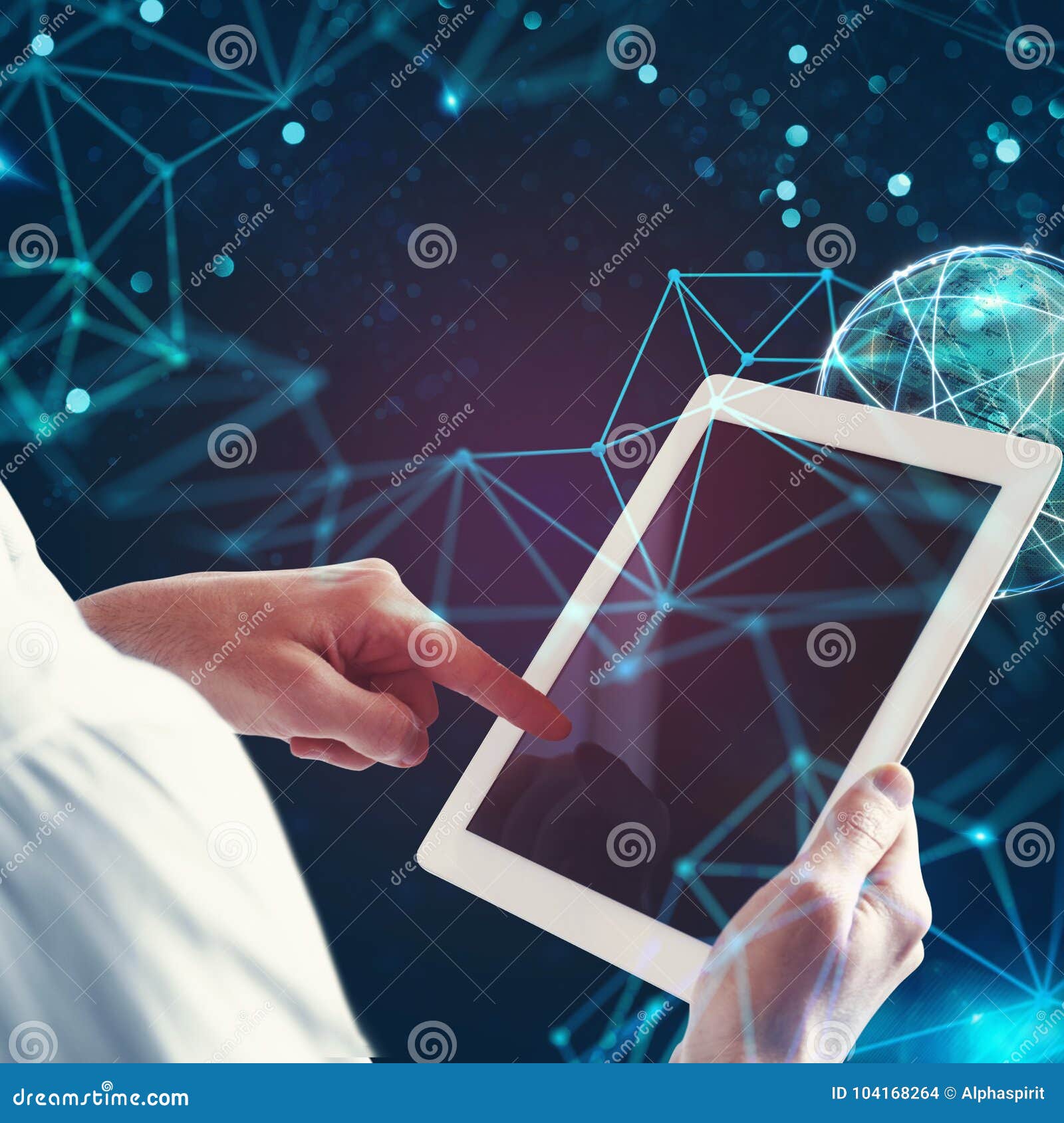 Concetto Della Rete Globale Del Collegamento a Internet Fotografia ...