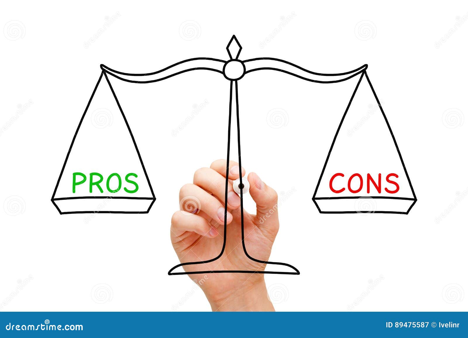Concetto Della Scala Dell'equilibrio Di Contro Di Pro Immagine Stock ...