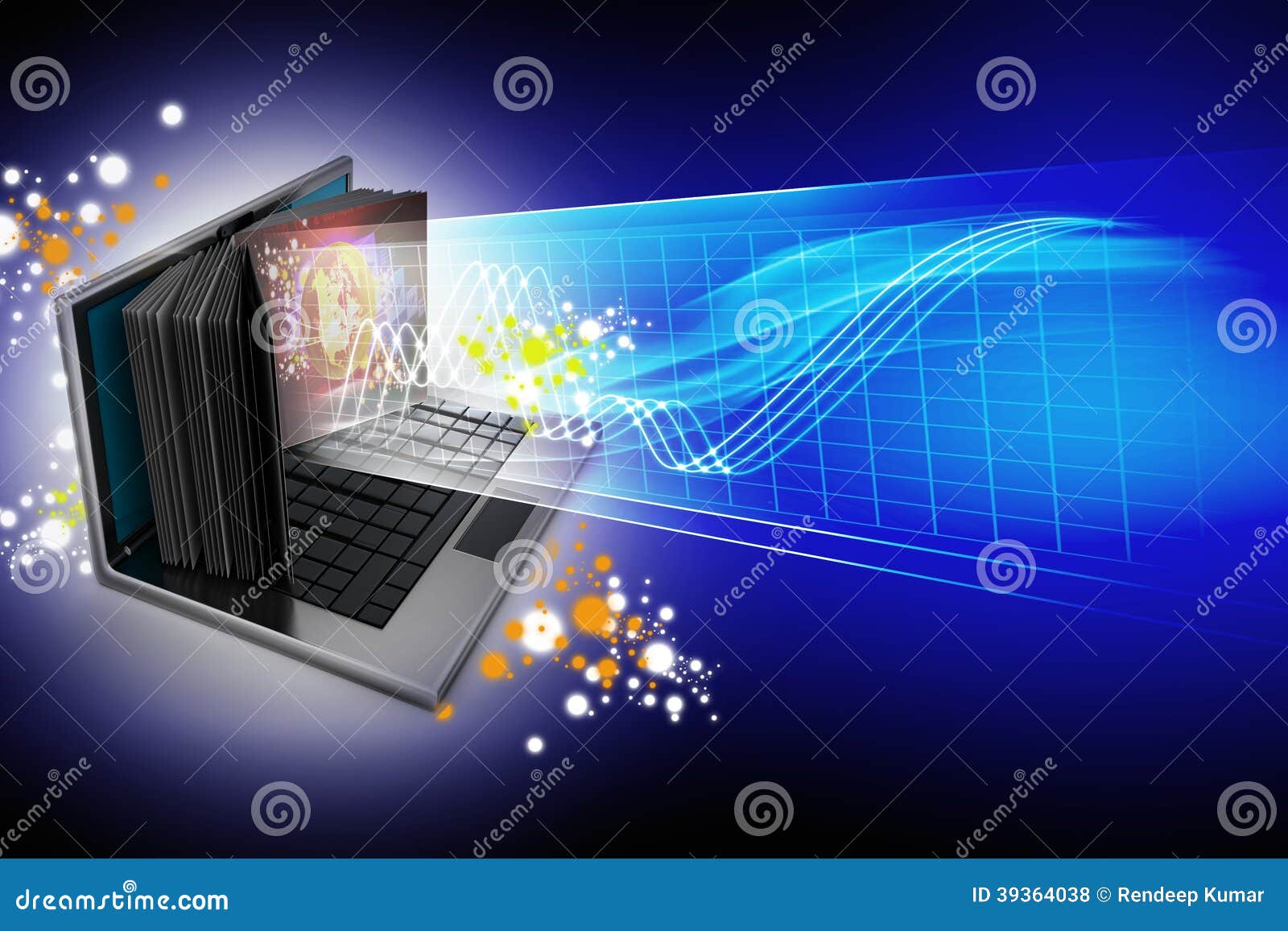 Concetto Di E-learning. Schermo Del Computer Portatile Come Libro ...