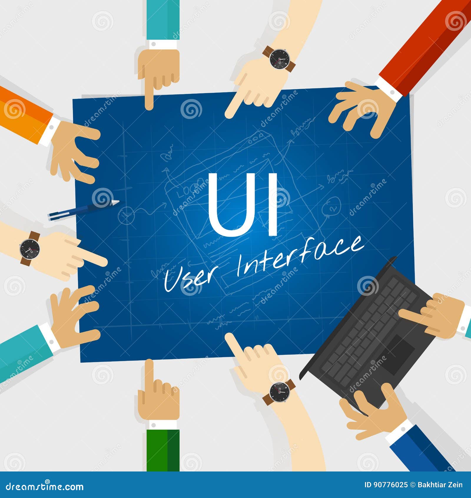 Concetto Di Web Design Dell'interfaccia Utente Di UI Illustrazione ...