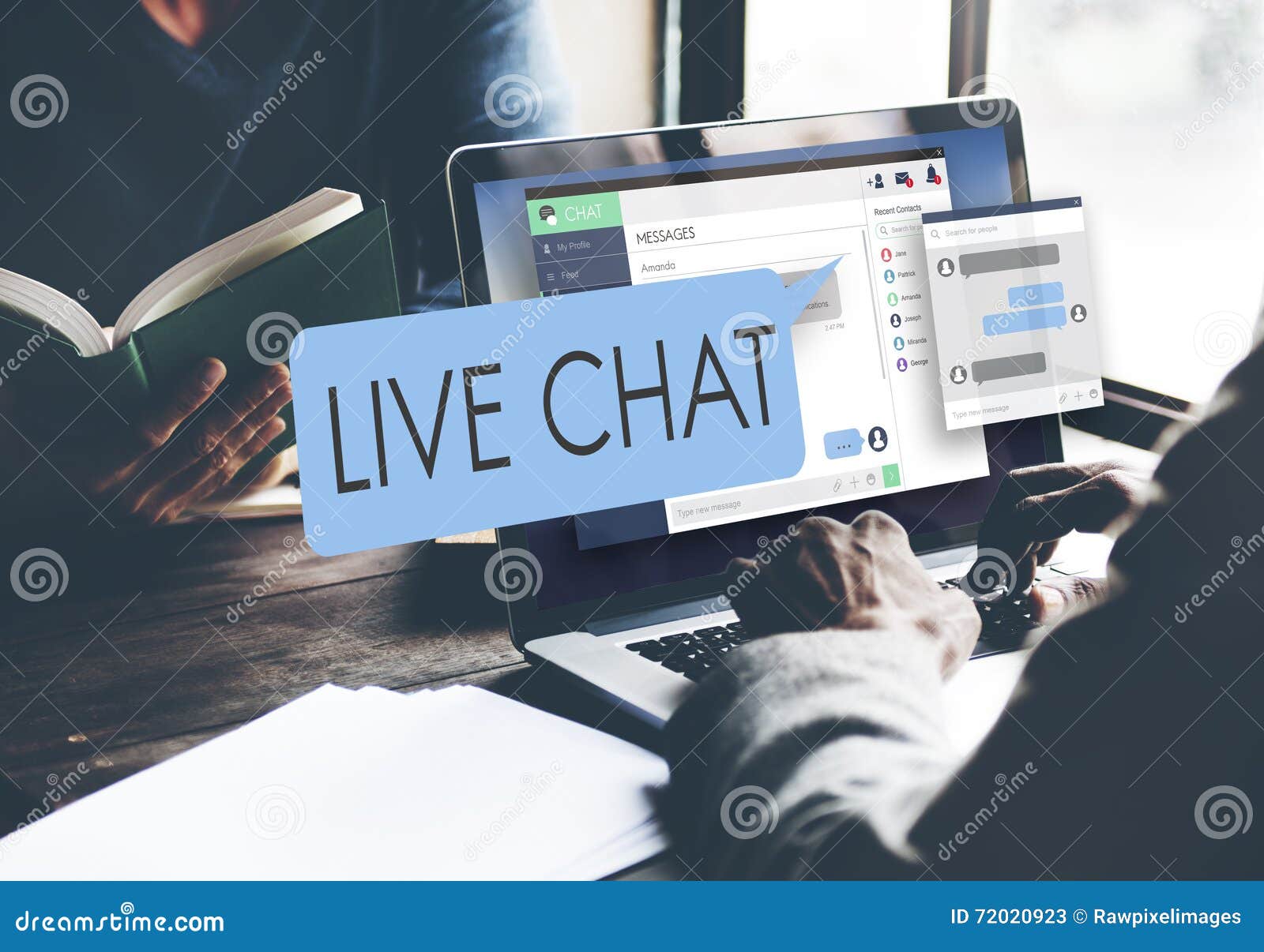 Concetto Di Web Di Live Chat Chatting Communication Digital Immagine ...