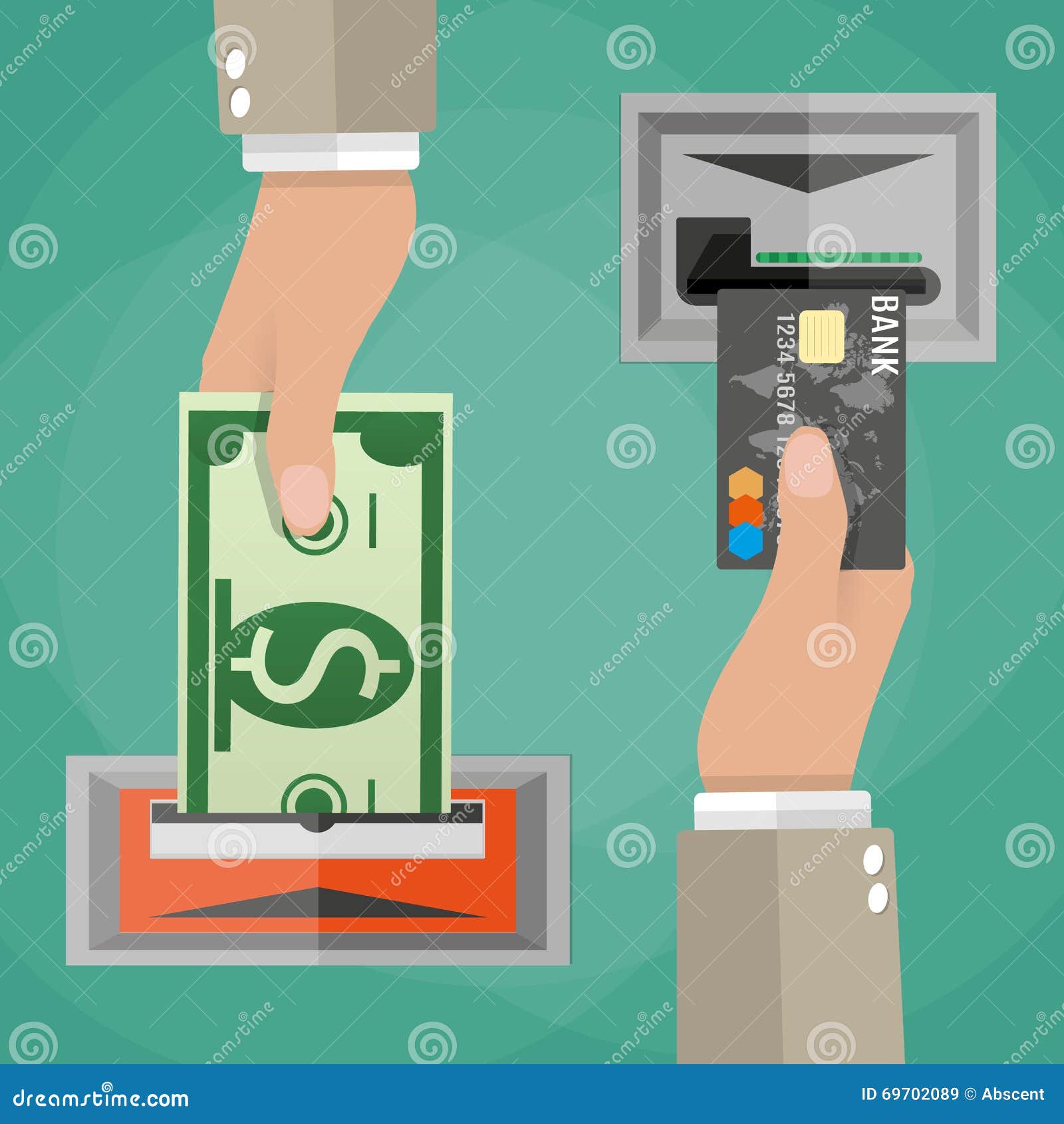 Concetto Terminale Di Uso Di BANCOMAT Illustrazione Vettoriale ...