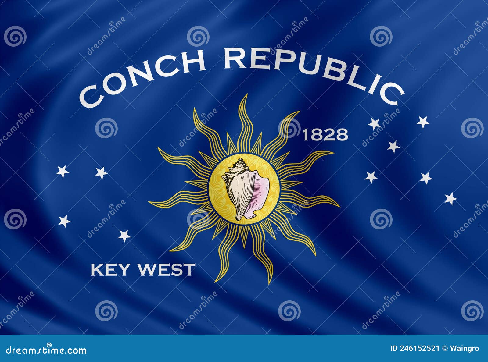 Conch Republic - Key West stock illustration. Illustration of banner ...