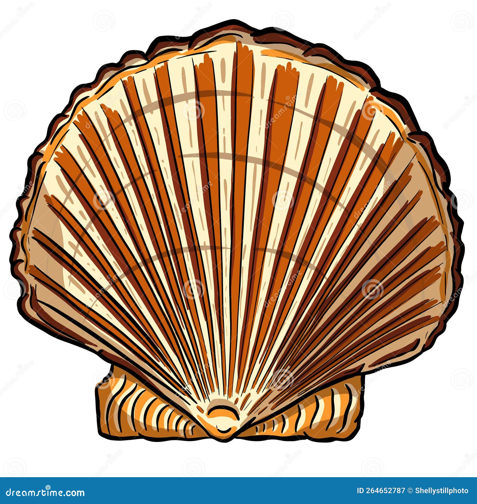 Conch Sea Snail Shell Outline Cartoon Style Logo Design in Vector Stock ...