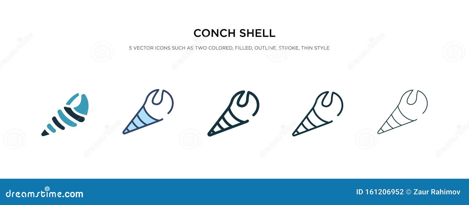 Conch Shell Icon in Different Style Vector Illustration. Two Colored ...