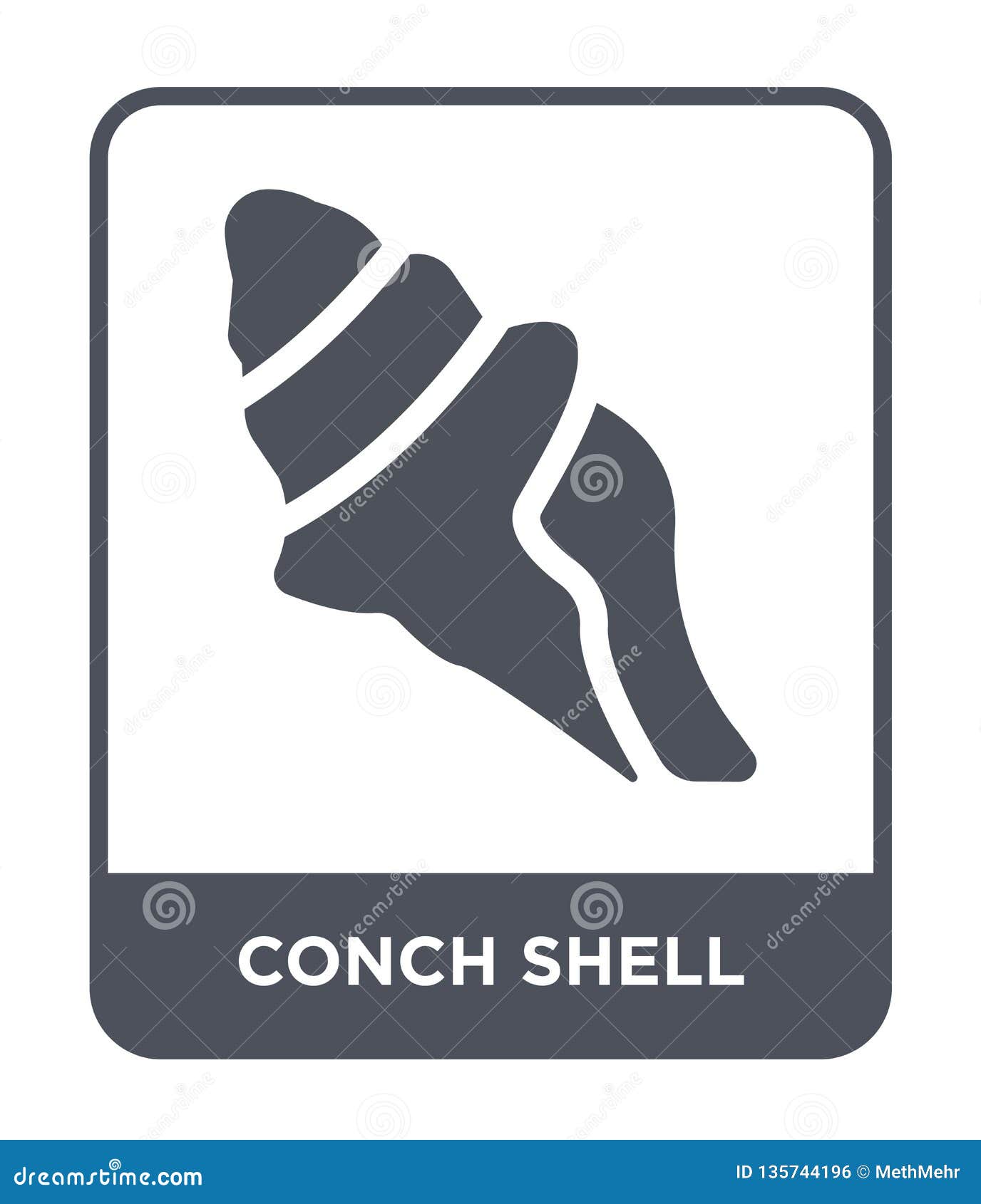 Conch Shell Icon in Trendy Design Style. Conch Shell Icon Isolated on ...