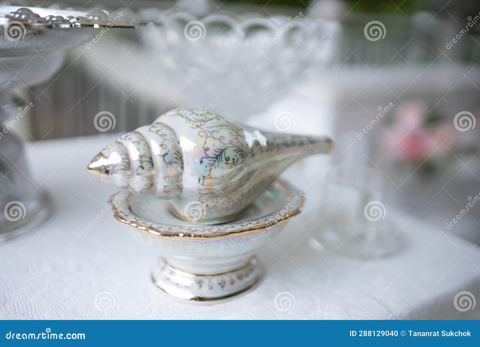 Conch Shell Thai Wedding Traditions Stock Photo - Image of shell, metal ...
