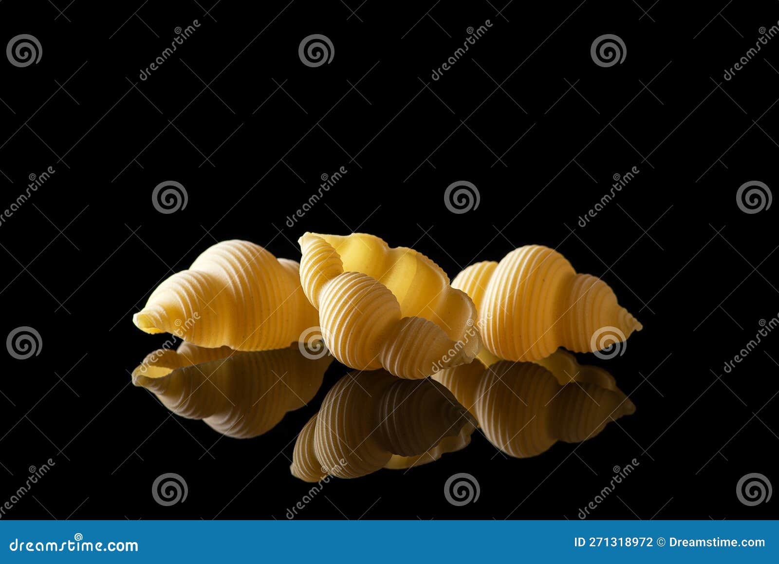 Conchiglie Rigate. with Clipping Path, Falling Striped Shell Pasta ...