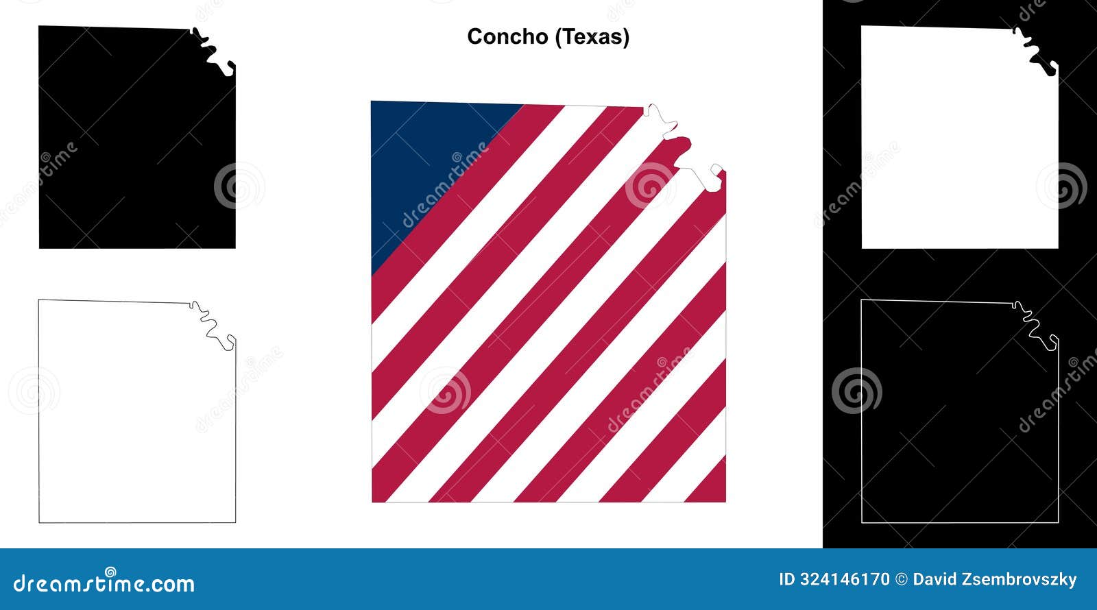 Map Of Concho County In Texas State On White Background. Single County ...