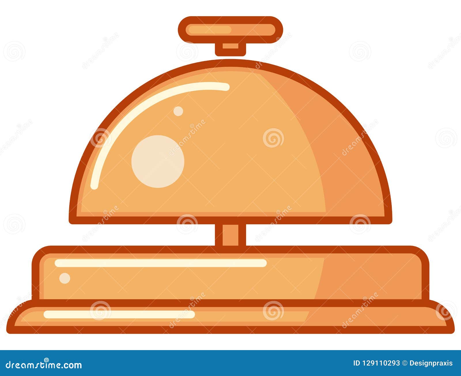 Concierge Bell Icon. Cracked Blue Ice Concierge Bell Symbol On Blue ...